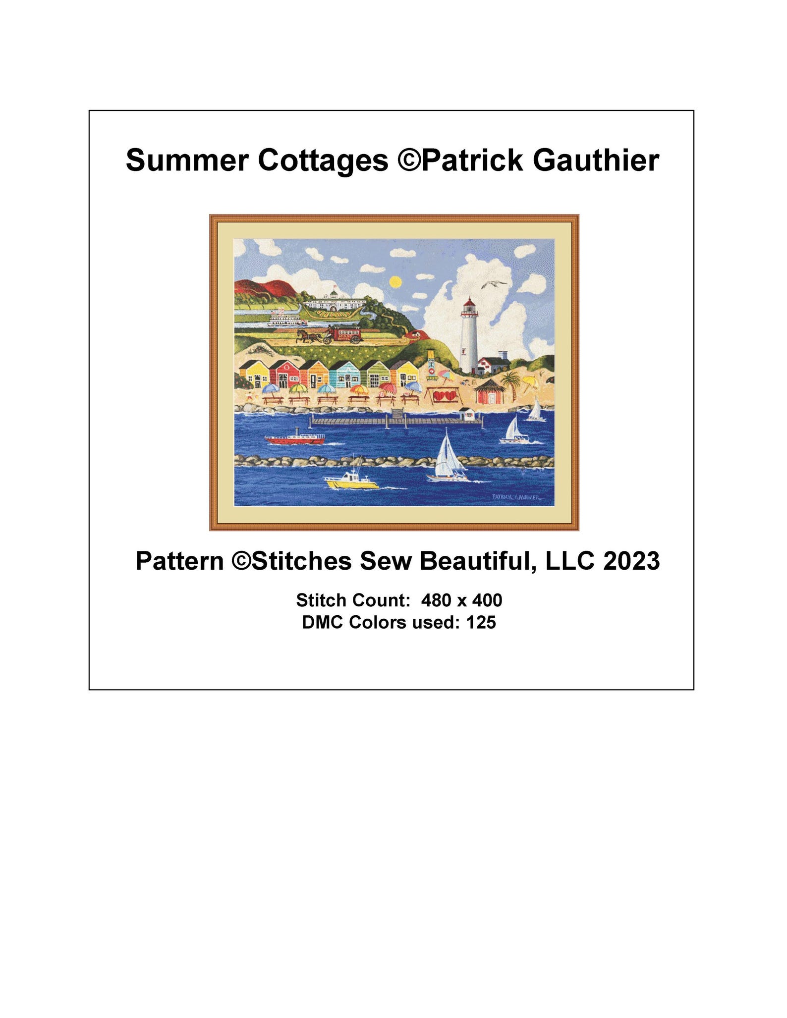 Summer Cottages Cross Stitch Pattern by Patrick Gauthier (digital ...