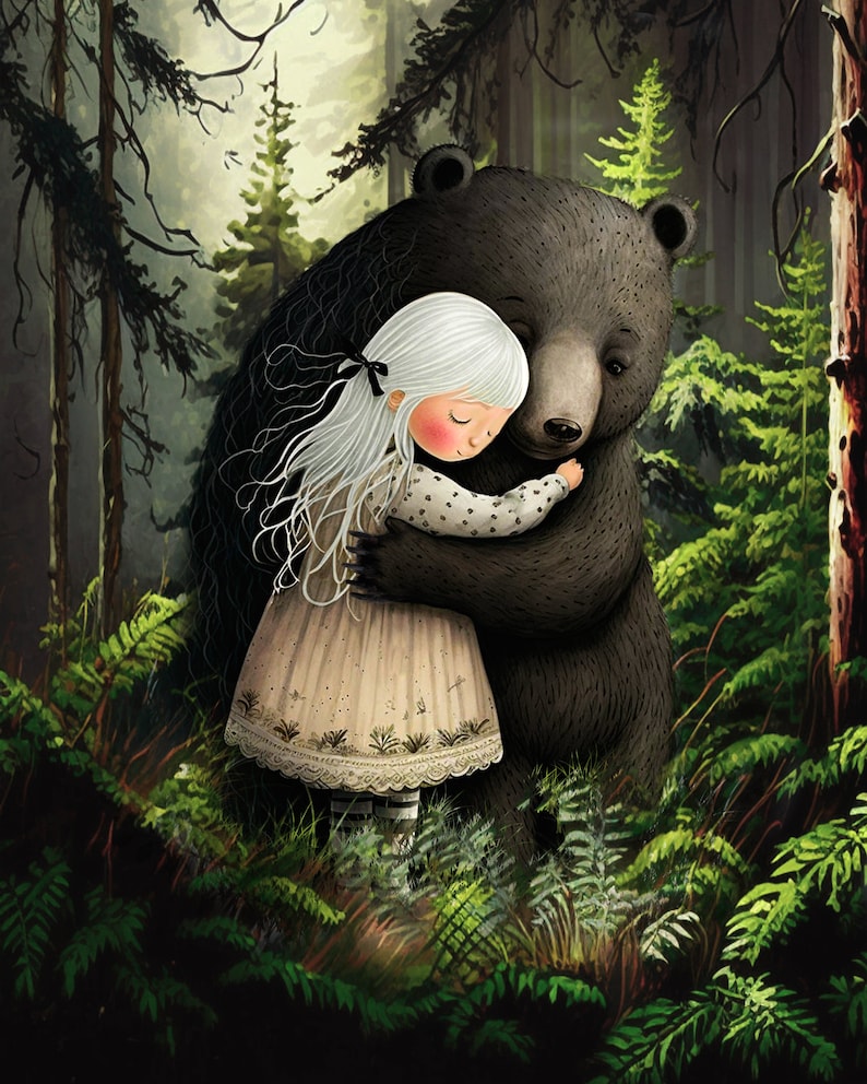 Girl Hug Bear Cross Stitch Pattern By Tammy L Gross Digital Format Etsy