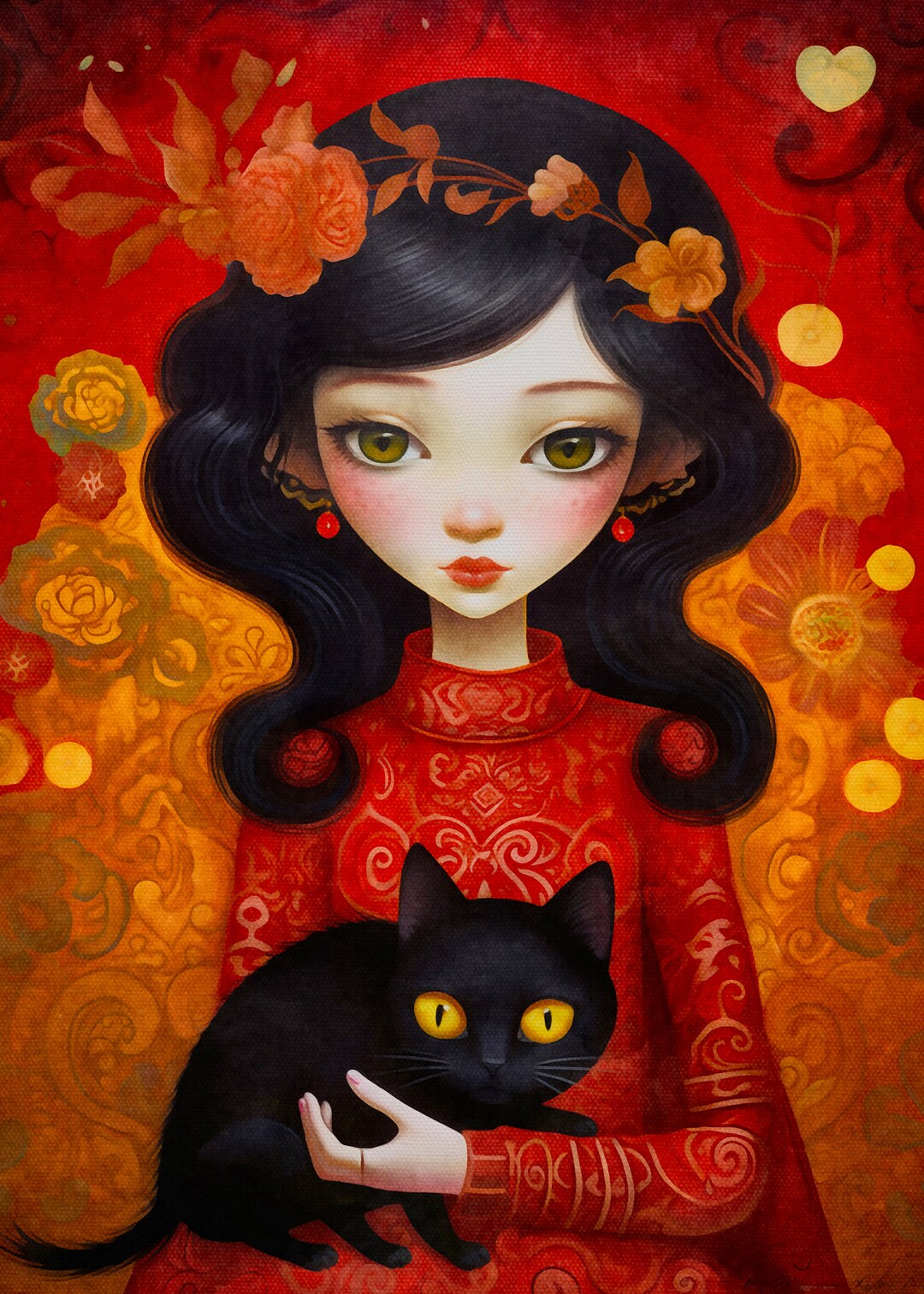 Mystical Cat Girl 4 Cross Stitch Pattern by Dutchladymysticart digital ...