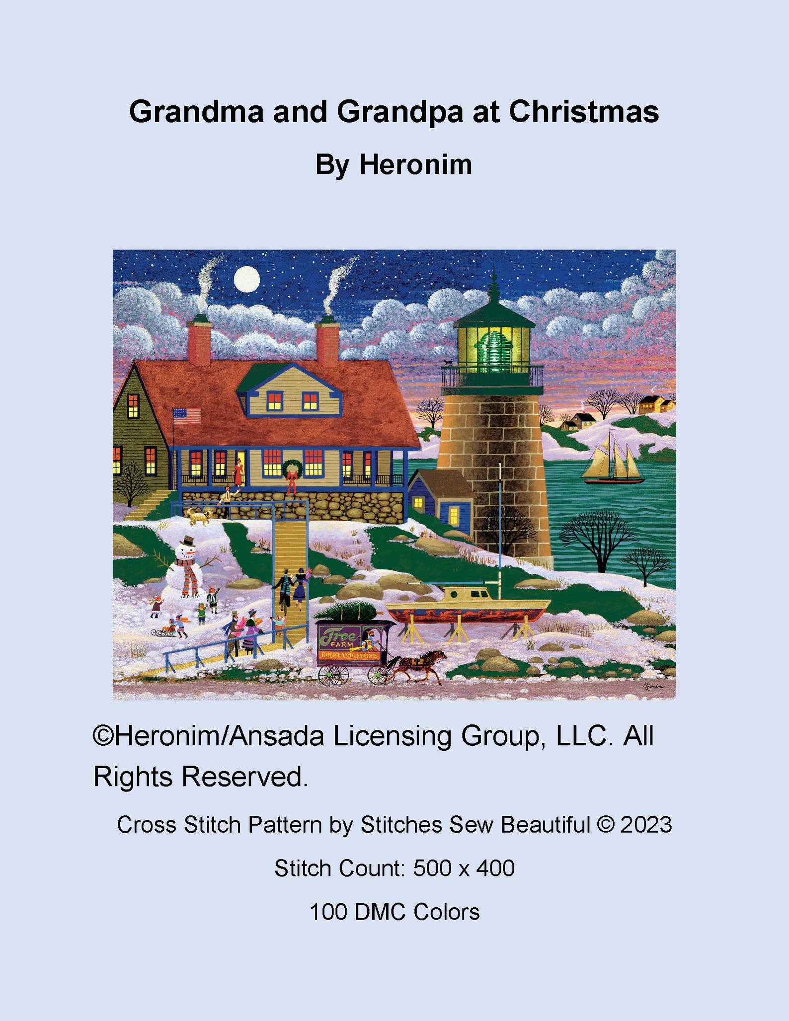 Grandma and Grandpa at Christmas Cross Stitch Pattern by Heronim/ansada ...