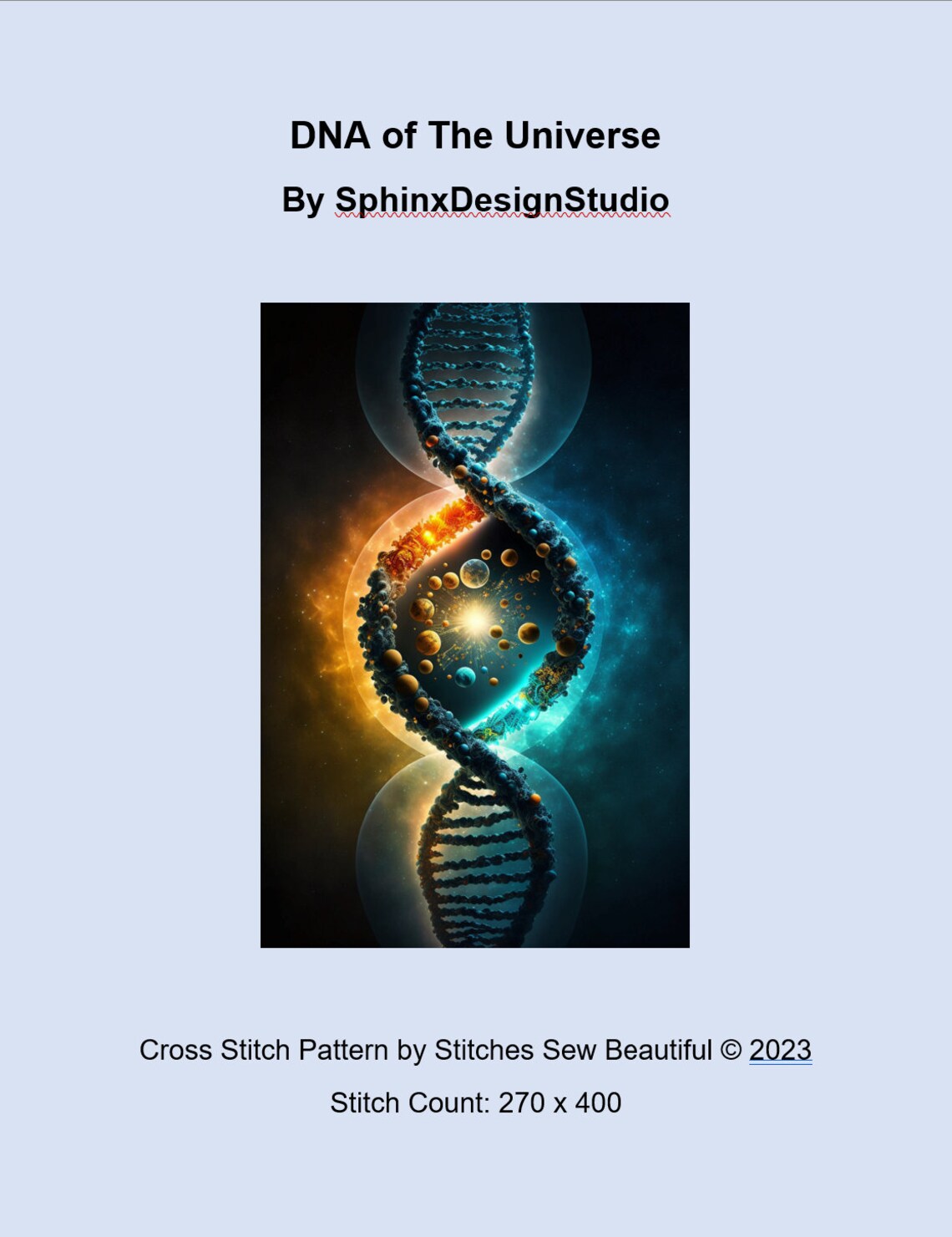DNA of the Universe Cross Stitch Pattern by Sphinxdesignstudio - Etsy