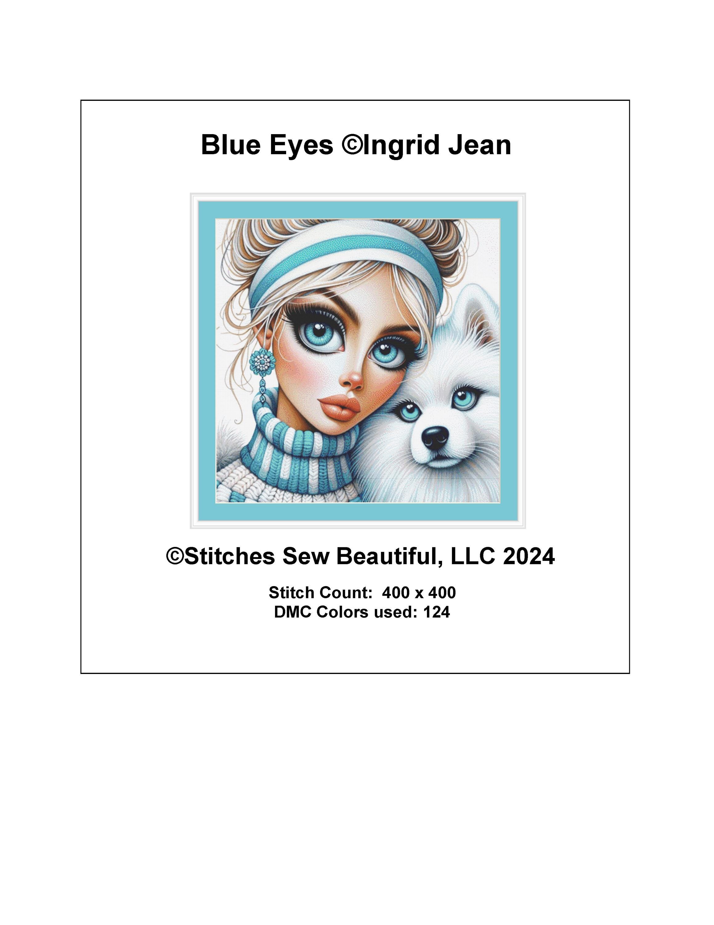 Blue Eyes Counted Cross Stithc Pattern by Ingrid Jean (digital Format ...