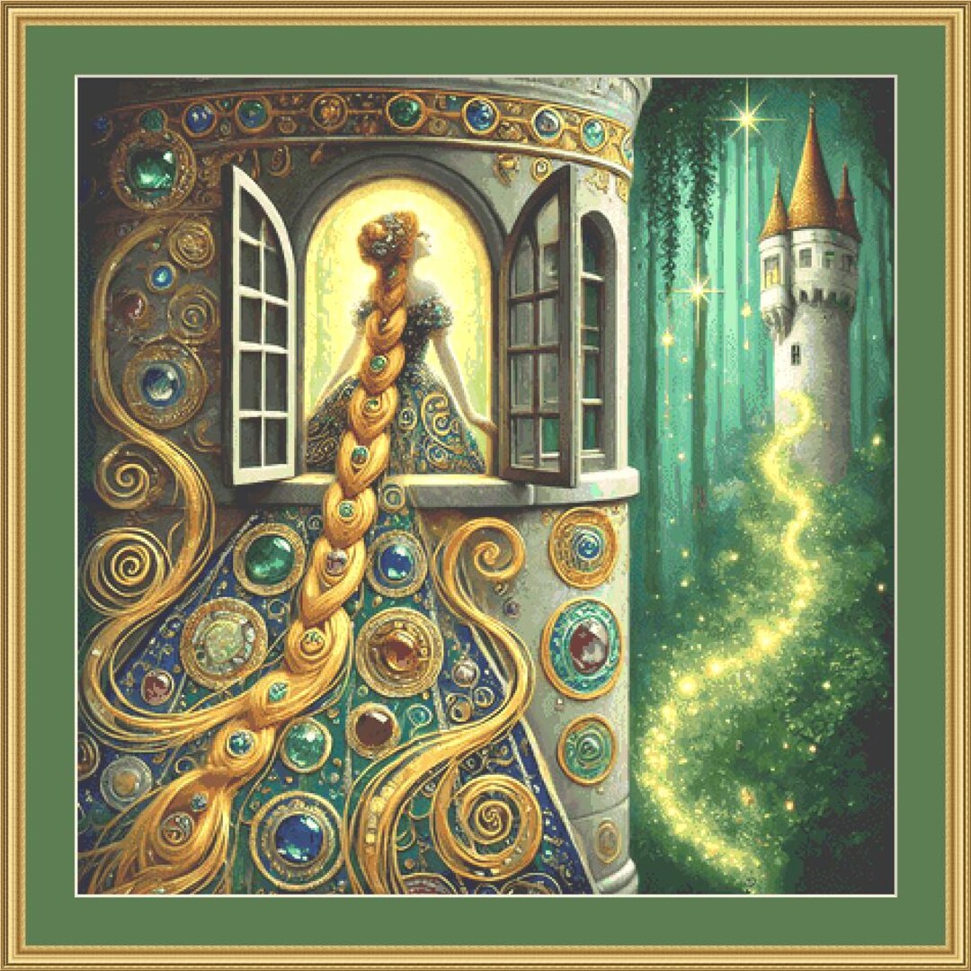 Rapunzel Counted Cross Stitch Pattern by Mystic Vision Gallery (digital ...