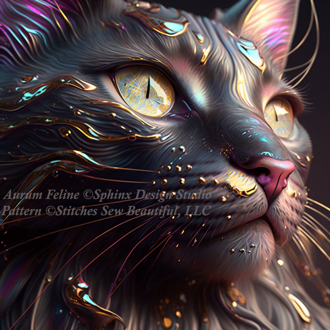 Aurum Feline Cross Stitch Pattern by Sphinxdesignstudio (digital Format ...