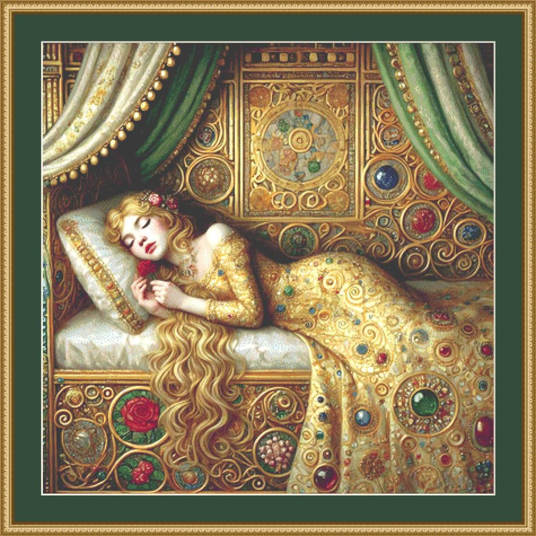 Sleeping Beauty Counted Cross Stitch Pattern by Mystic Vision Gallery ...