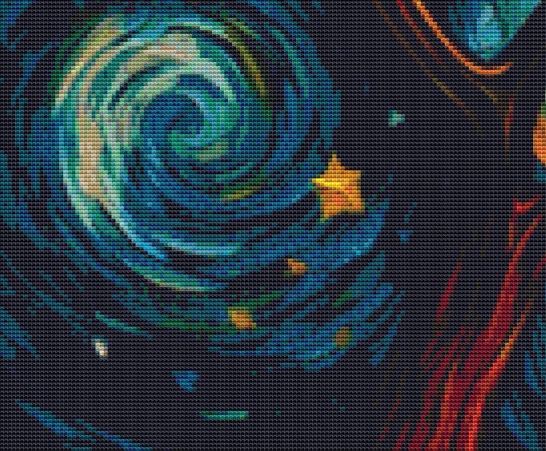 Van Gogh Style Tree of Life Cross Stitch Pattern by Peacefulartcolors ...