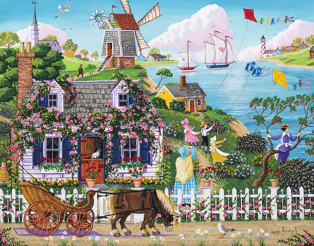 Rambling Rose Cottage Cross Stitch Pattern by Joseph Holodook. - Etsy