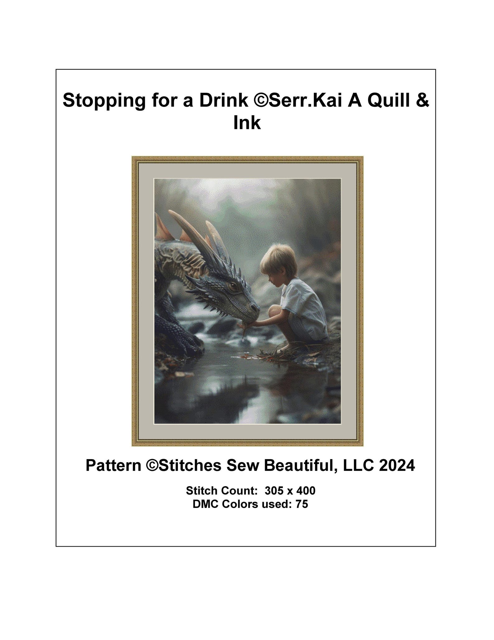 Stopping for a Drink Counted Cross Stitch Pattern by Serr.kai A Quill ...