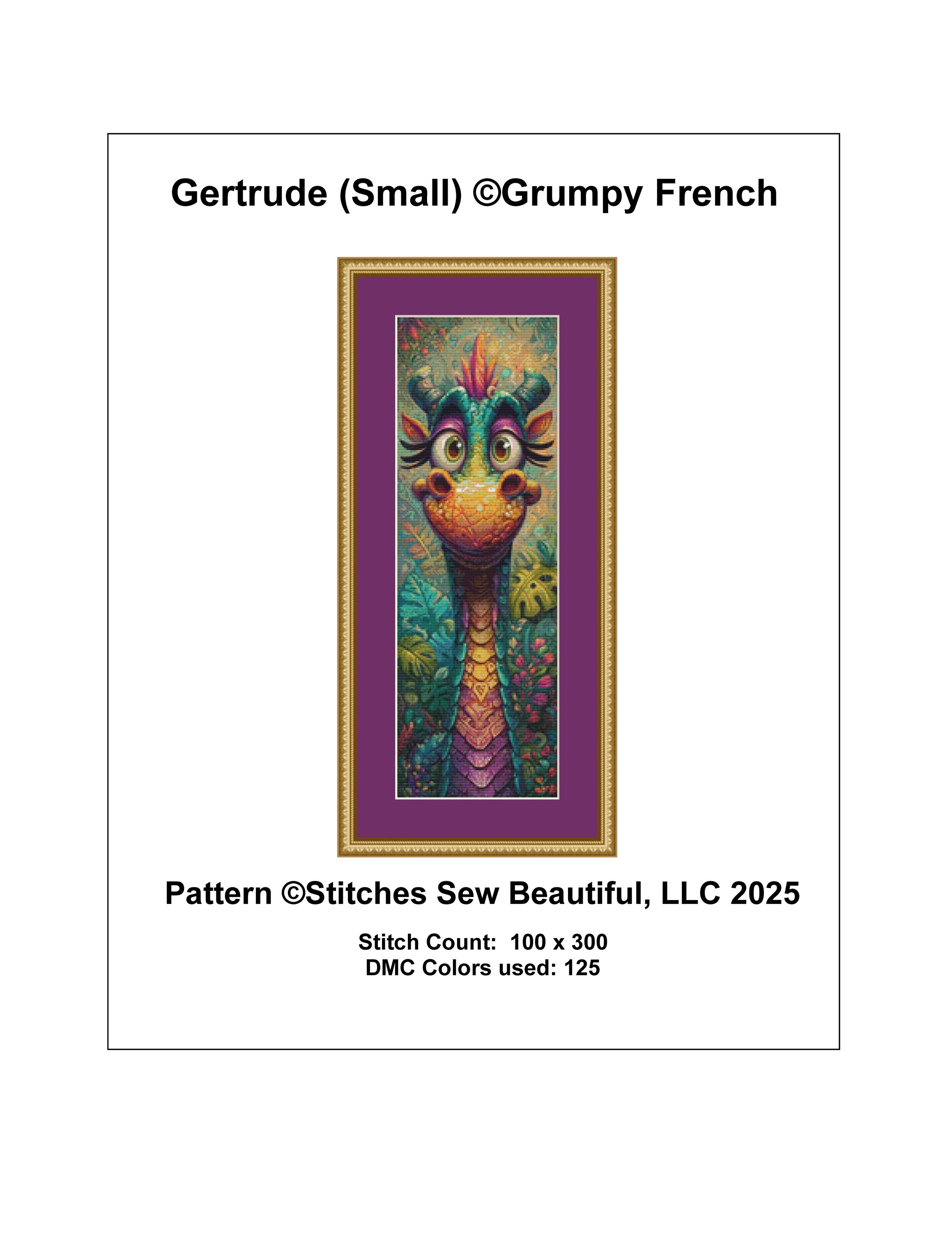 Gertrude (small) Counted Cross Stitch Pattern by Grumpy French (digital ...