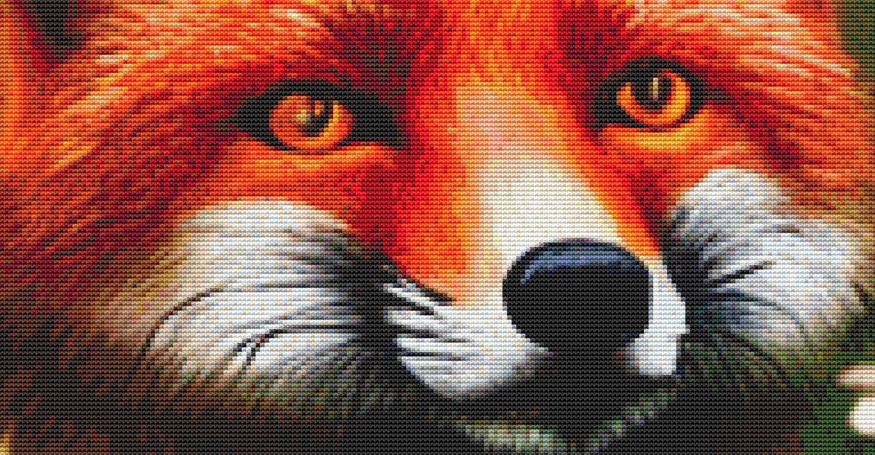 Fox in the Flowers Cross Stitch Pattern Serr.kai A Quill & Ink digital ...