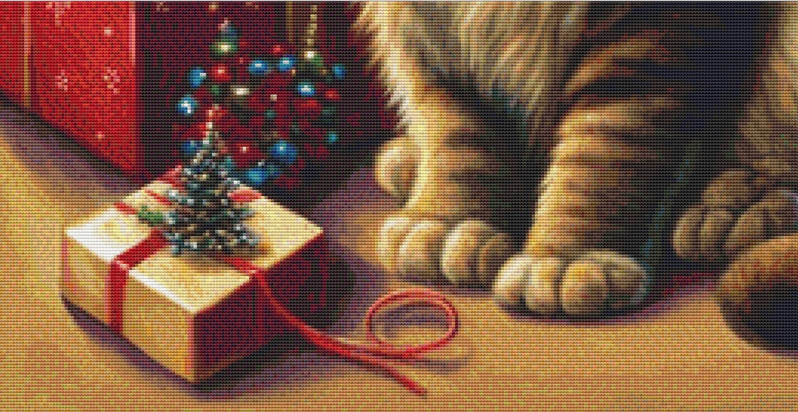 Christmas Cat No. 3 Cross Stitch Pattern by Sphinxdesignstudio (digital ...