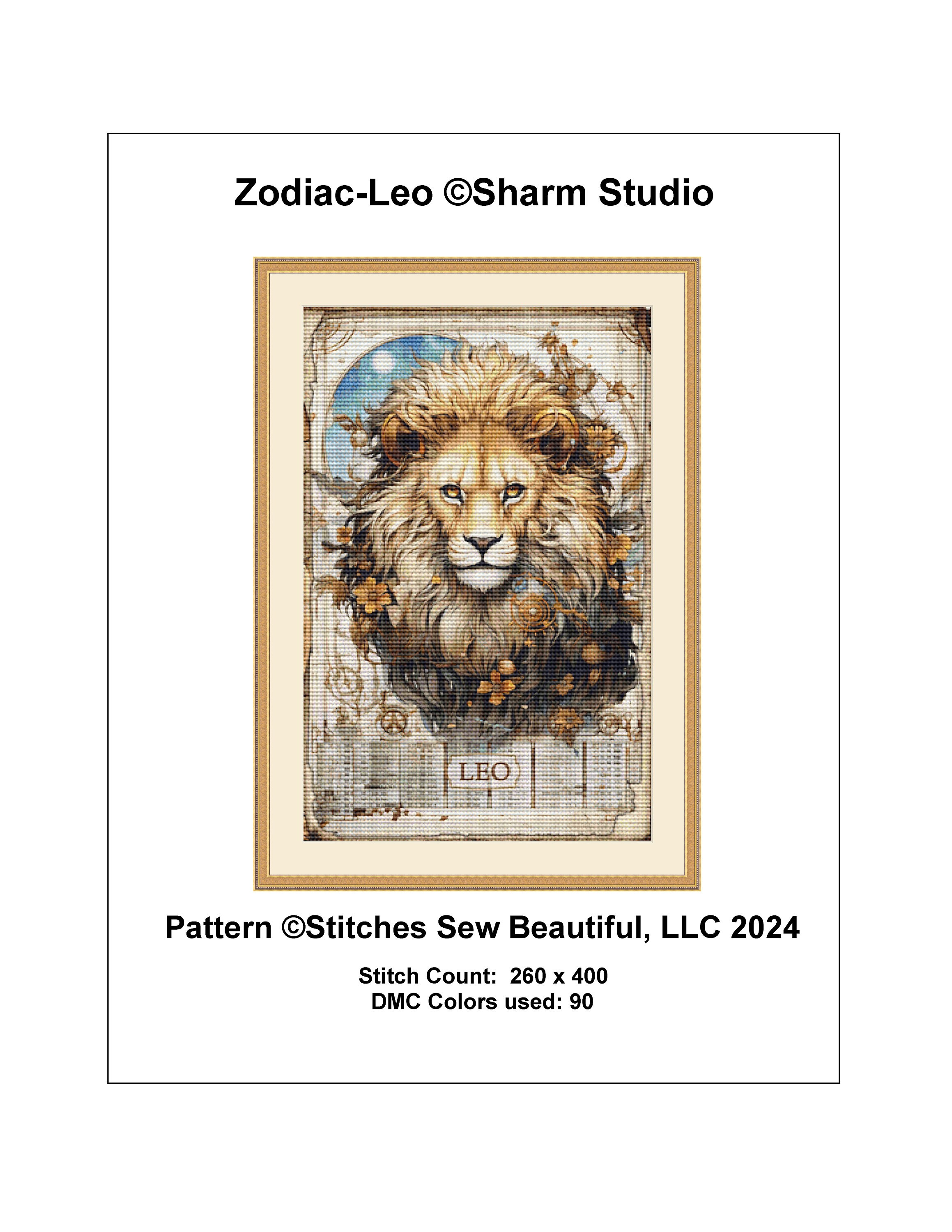 Zodiac-leo Cross Stitch Pattern by Sharmstudio digital Format - Etsy