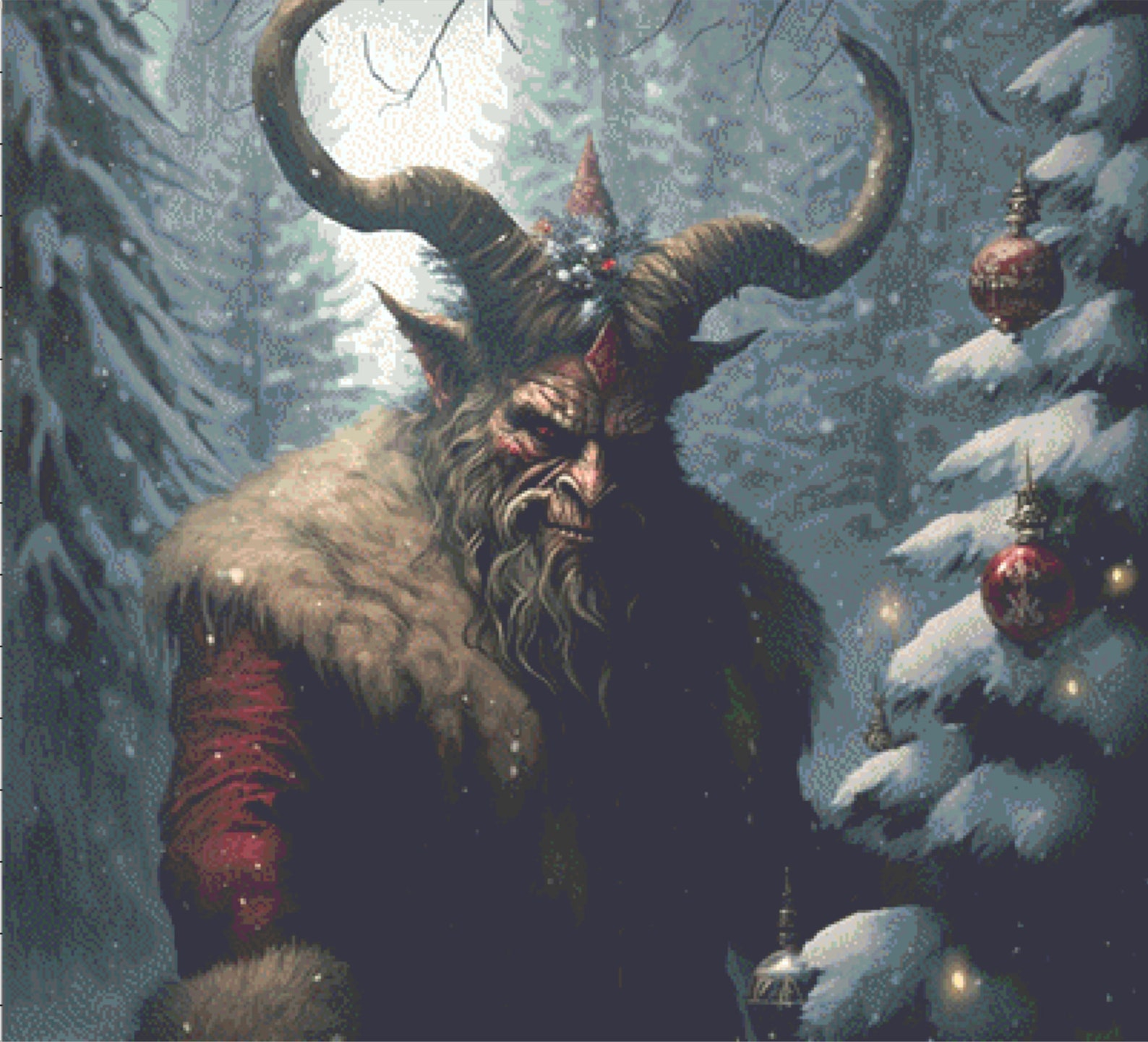 Krampus Cross Stitch Pattern by Serr.kai A Quill & Ink (digital Format ...