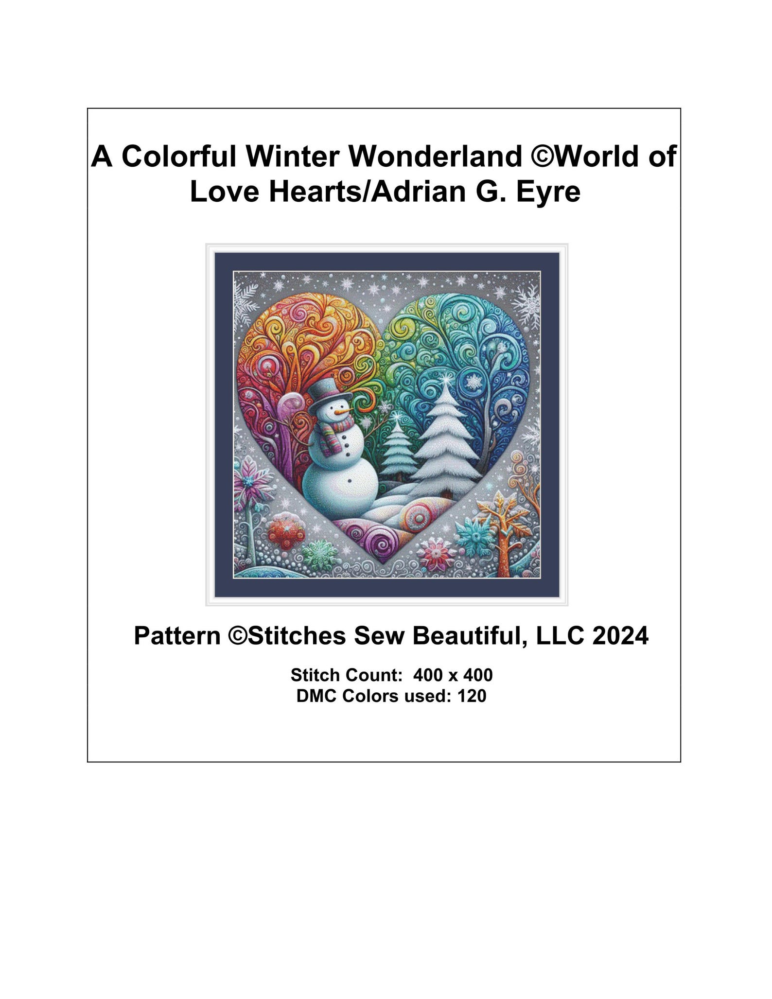 A Colorful Winter Wonderland Counted Cross Stitch Pattern by World of ...