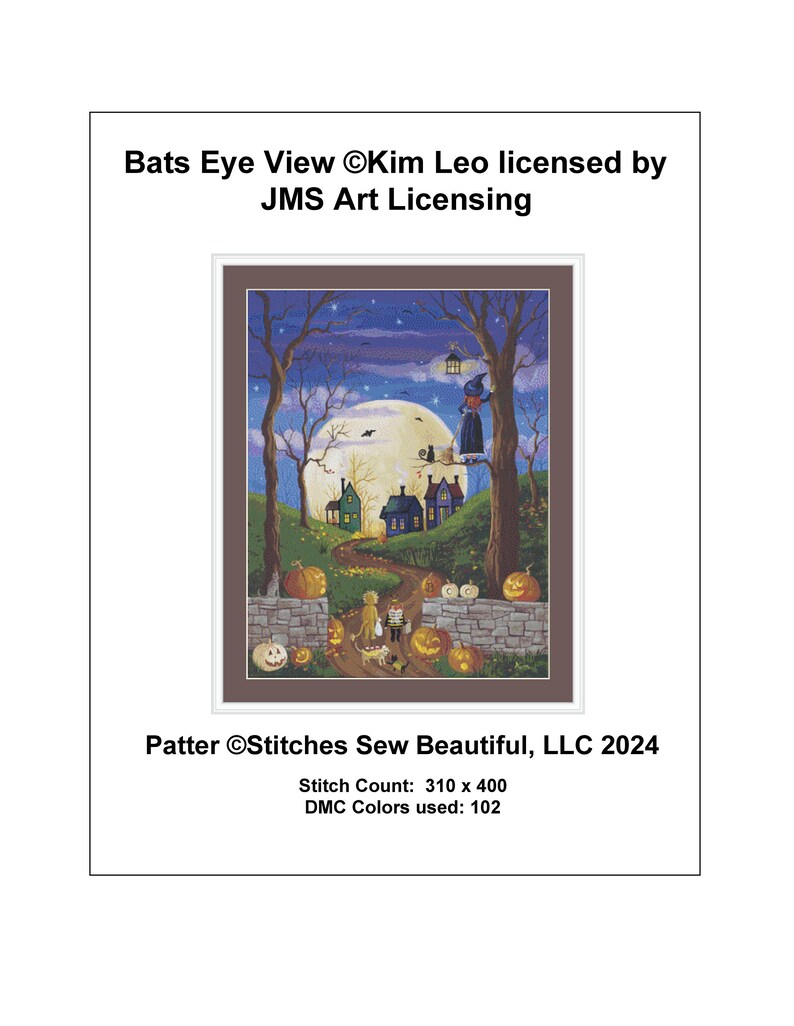 Bats Eye View Cross Stitch Pattern by Kim Leo Licensed by JMS Art ...