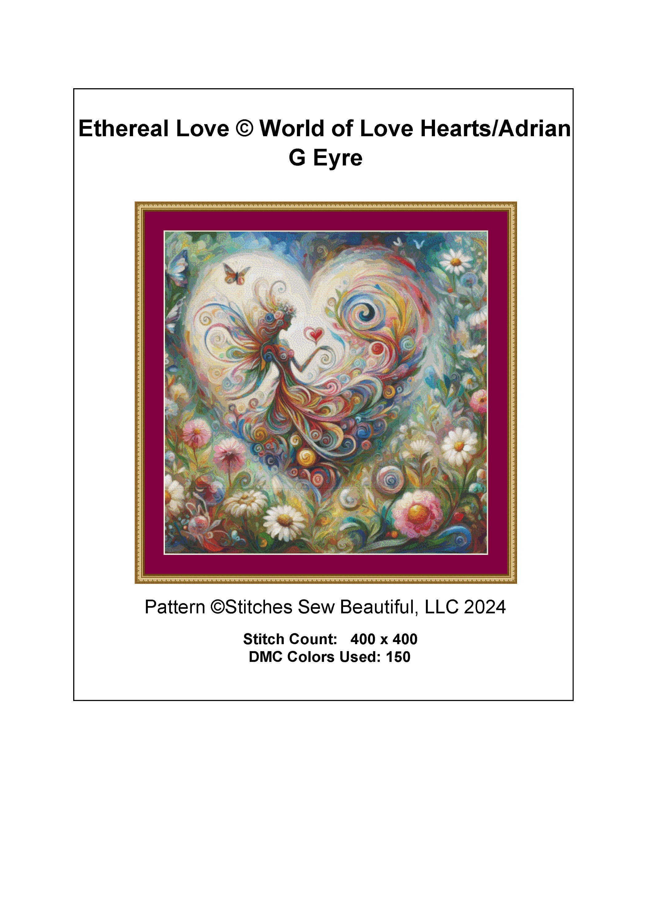 Ethereal Love max Colors Cross Stitch Pattern by World of Love Hearts ...