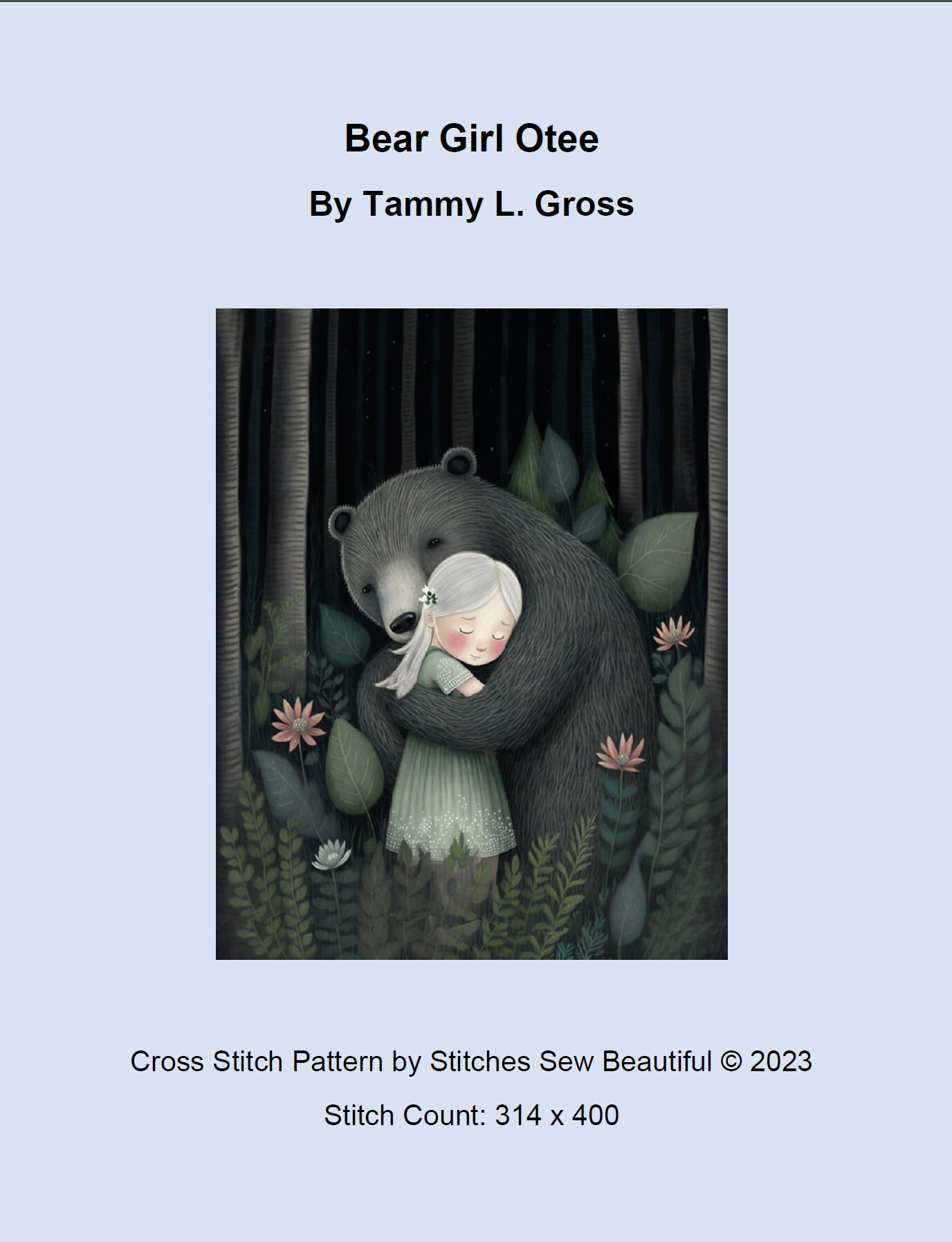 Bear Girl Otee Cross Stitch Pattern by Tammy L. Gross - Etsy