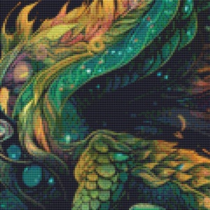 Chakra Dragon Cross Stitch Pattern by Serr.kai A Quill & Ink (digital ...