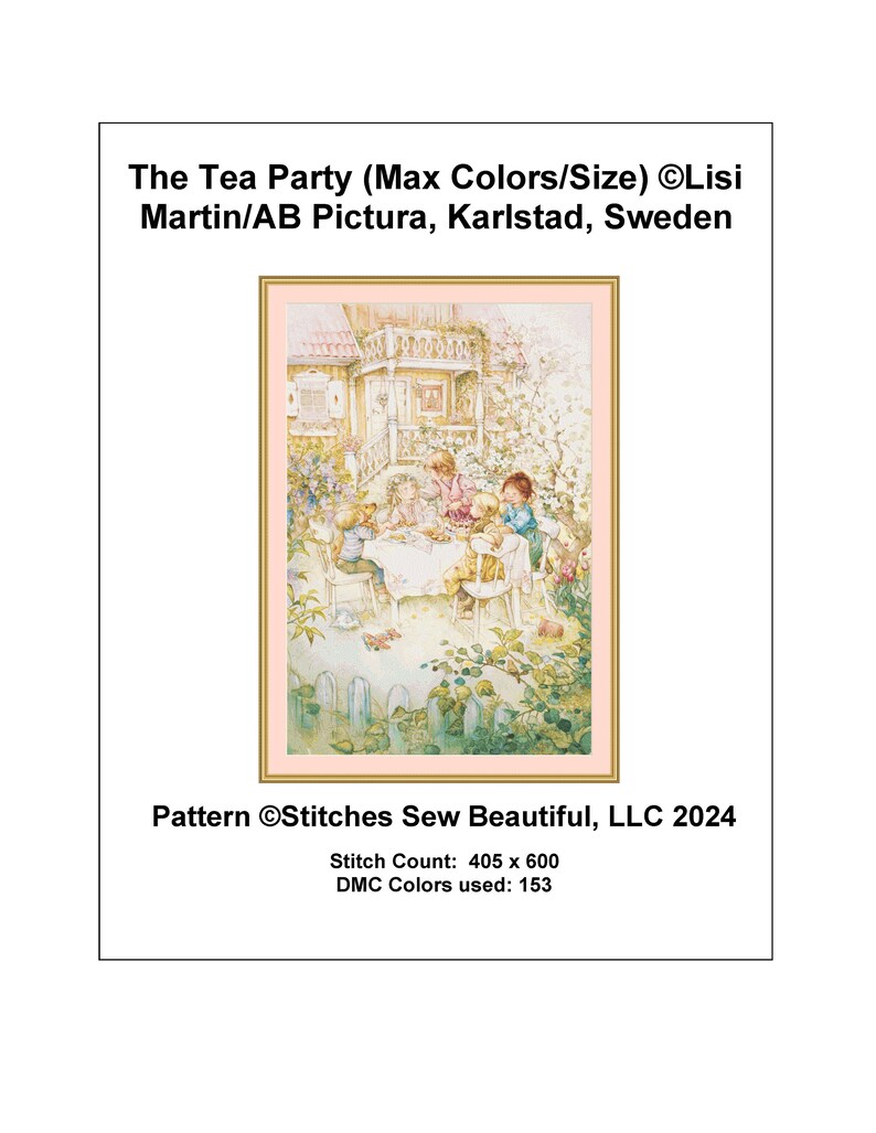 The Tea Party (max Colors/size) Cross Stitch Pattern by Lisi Martin/ab ...