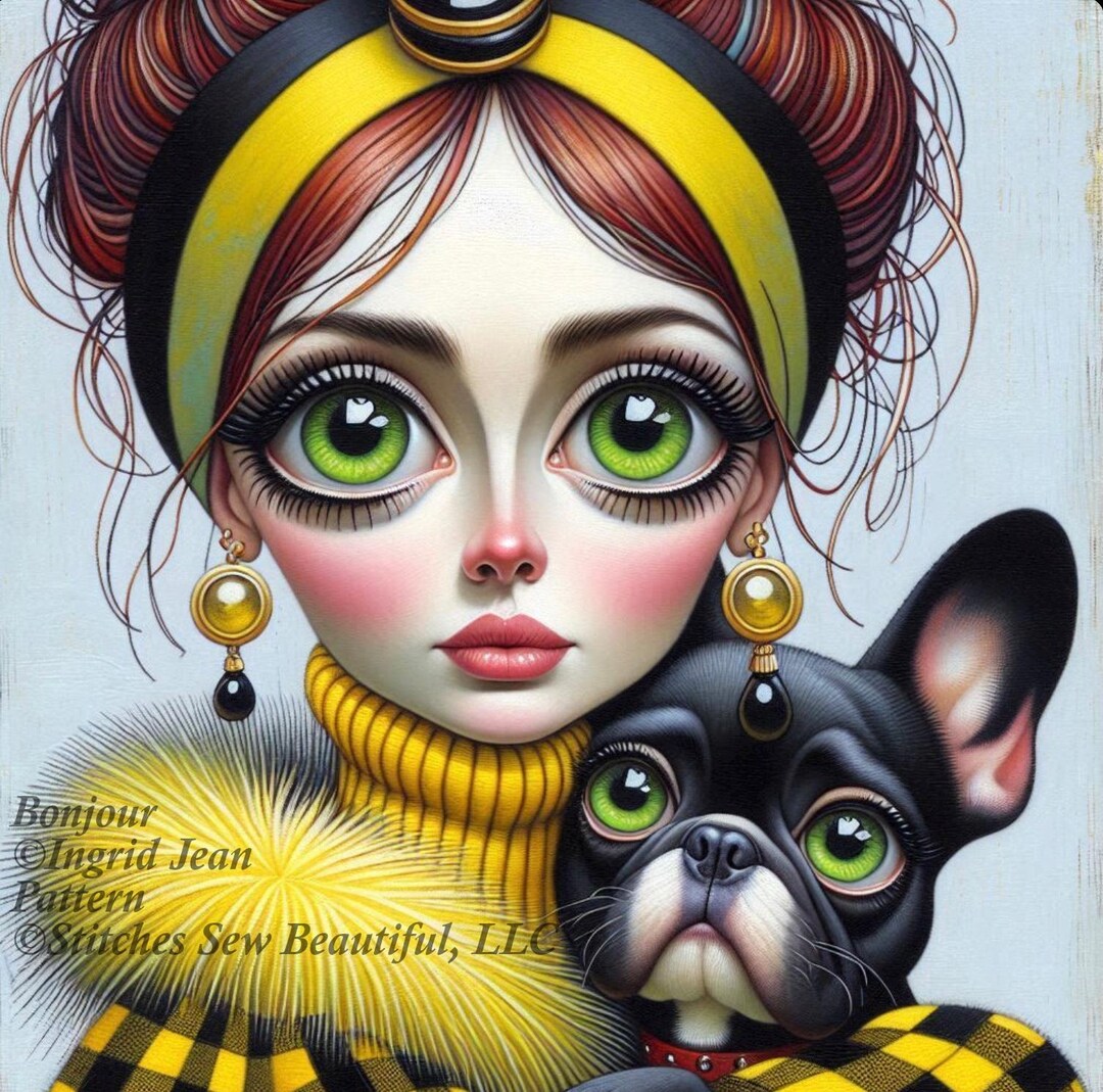 Bonjour Counted Cross Stitch Pattern by Ingrid Jean digital Format - Etsy