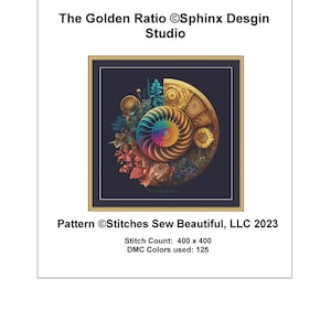 The Golden Ratio Cross Stitch Pattern by Sphinxdesignstudio (digital ...