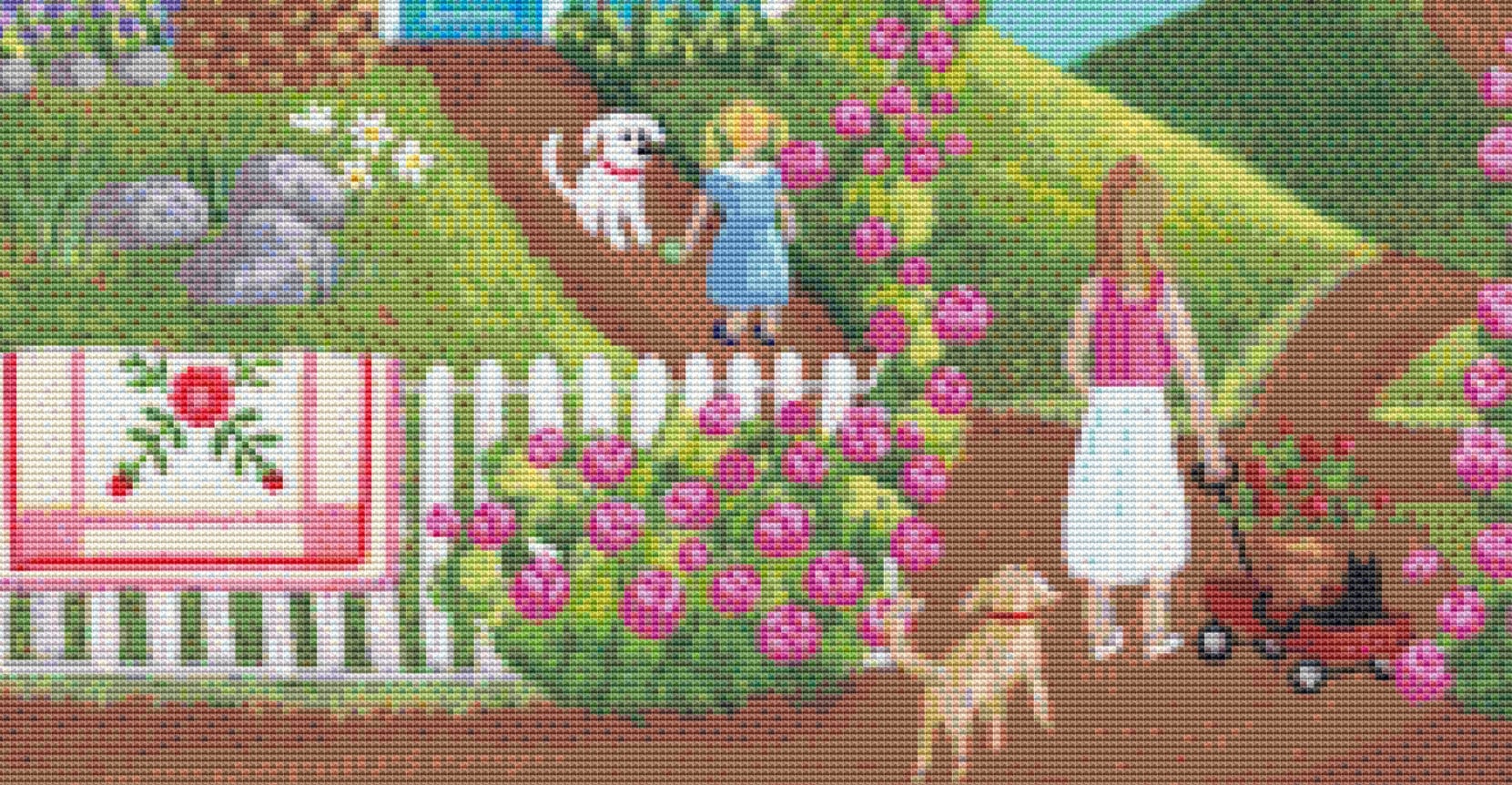 Everythings Coming up Roses (max Colors) Cross Stitch Pattern by Kim ...