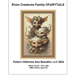 Elven Creatures Family Cross Stitch Pattern by Fairytails (digital ...