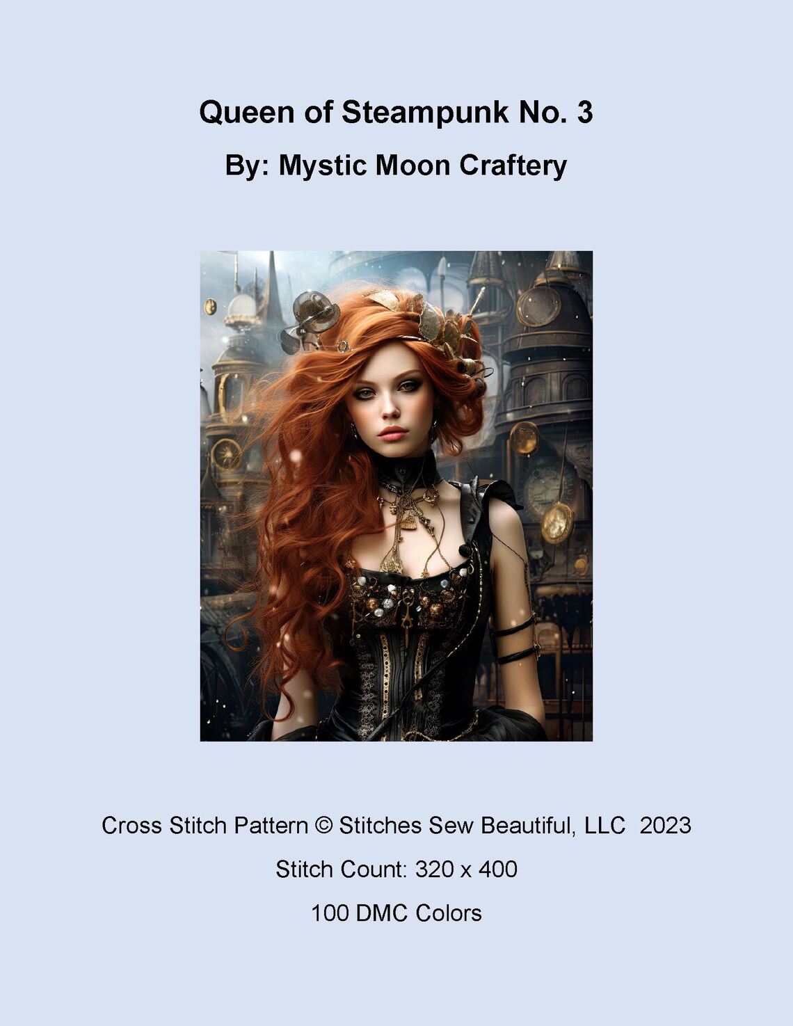 Queen of Steampunk No. 3 Cross Stitch Pattern by Mysticmooncraftery ...