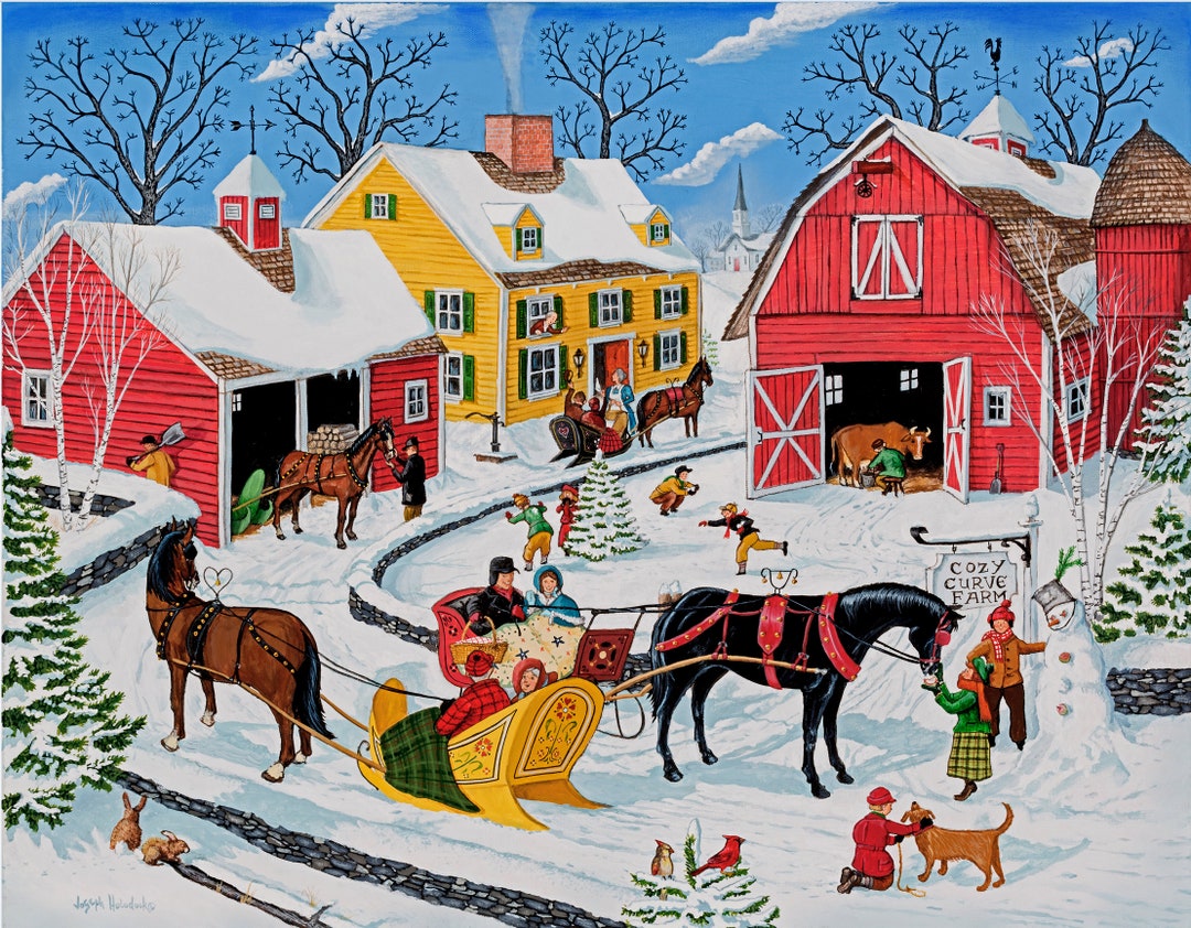 Cozy Curve Farm Cross Stitch Pattern by Joseph Holodook - Etsy