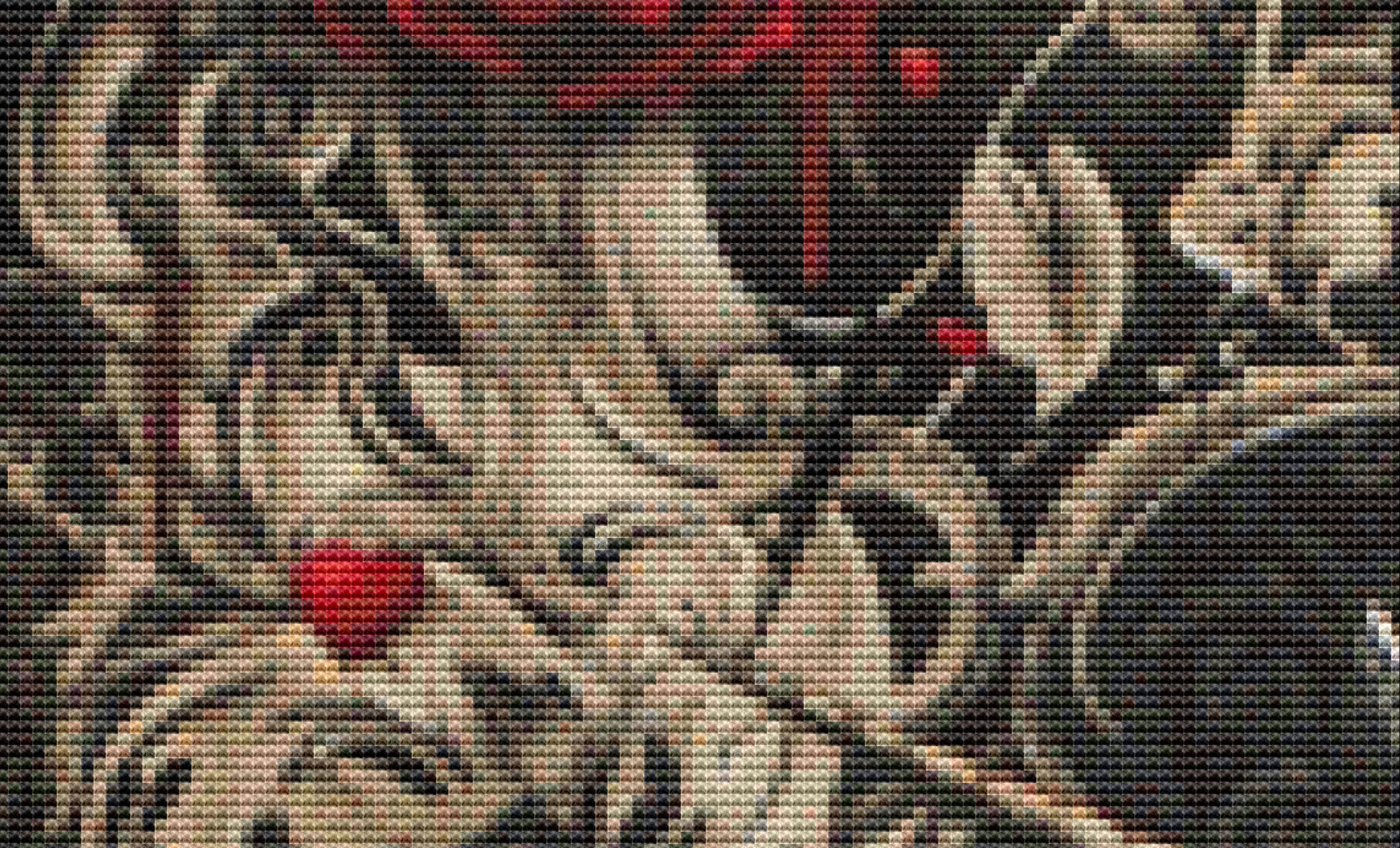 Red and White Cross Stitch Pattern by Serr.kai A Quill and Ink digital ...