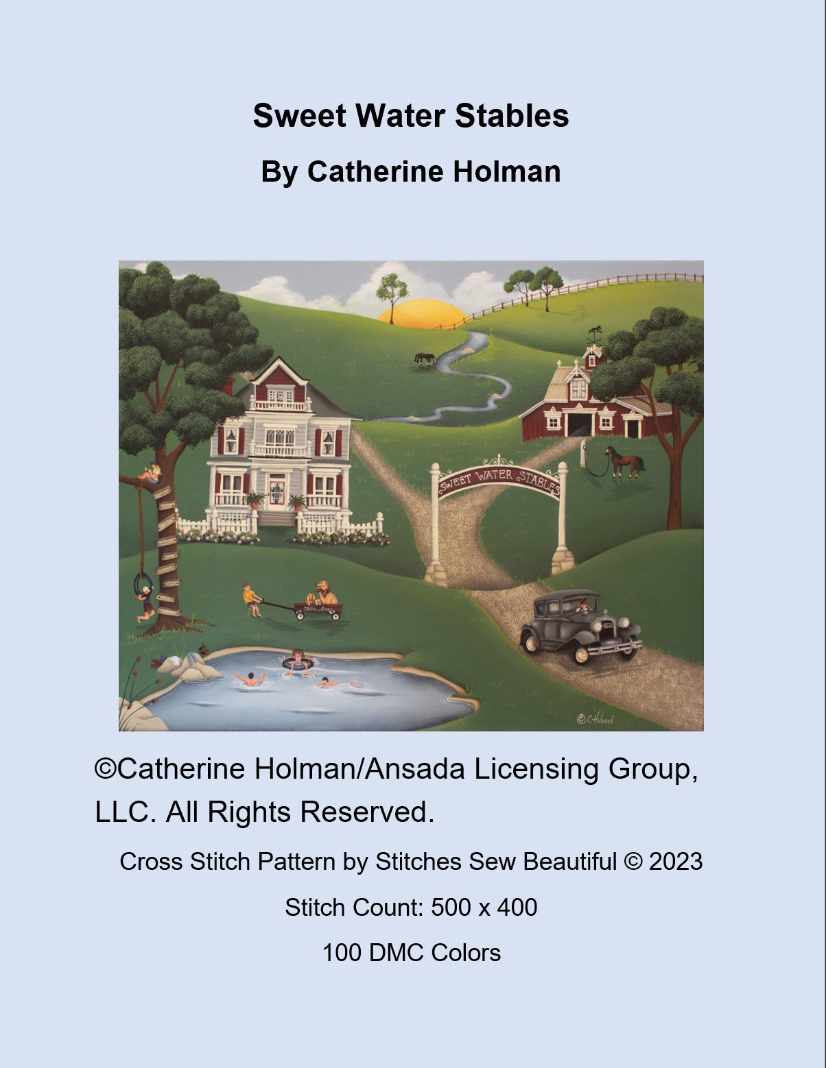 Sweet Water Stables Cross Stitch Pattern by Catherine Holman/ansada Art ...