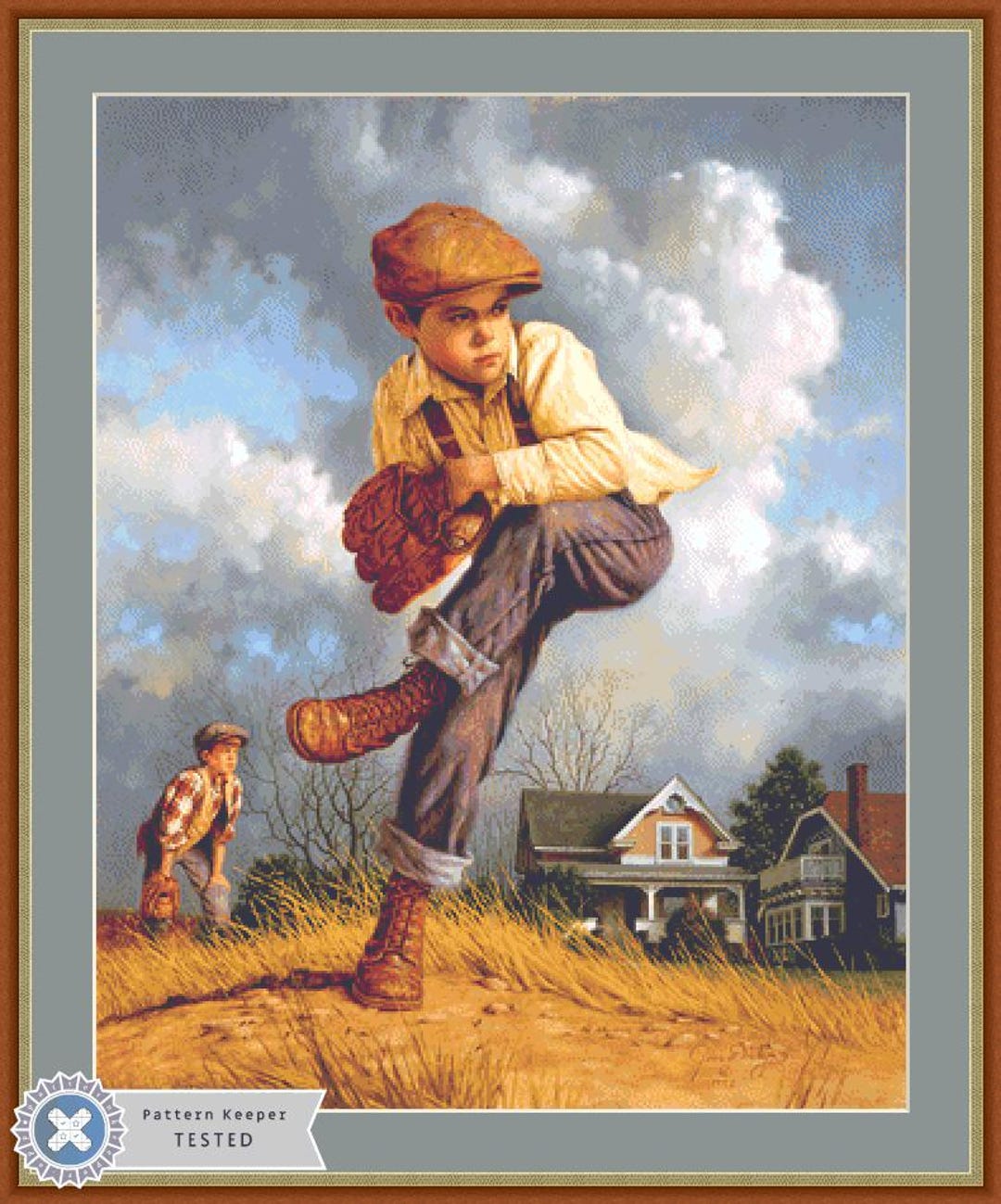 Fastball Counted Cross Stitch Pattern by Jim Daly/ansada Art Licensing ...