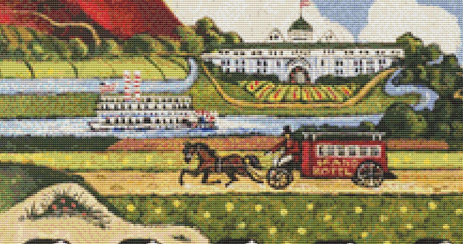 Summer Cottages Cross Stitch Pattern by Patrick Gauthier (digital ...