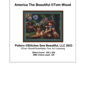 America the Beautiful Cross Stitch Pattern by Tom Wood (digital Format ...