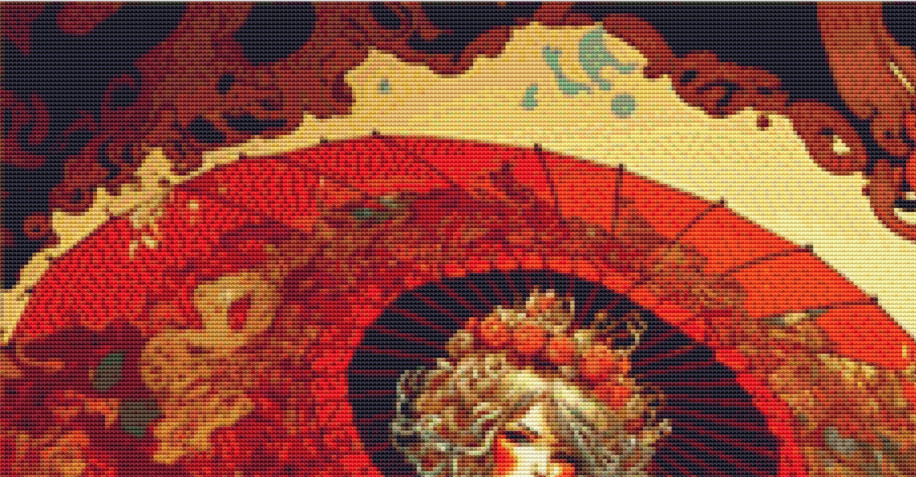 Psychadelic Woman With a Parasol (adobe Ext. License) Cross Stitch ...