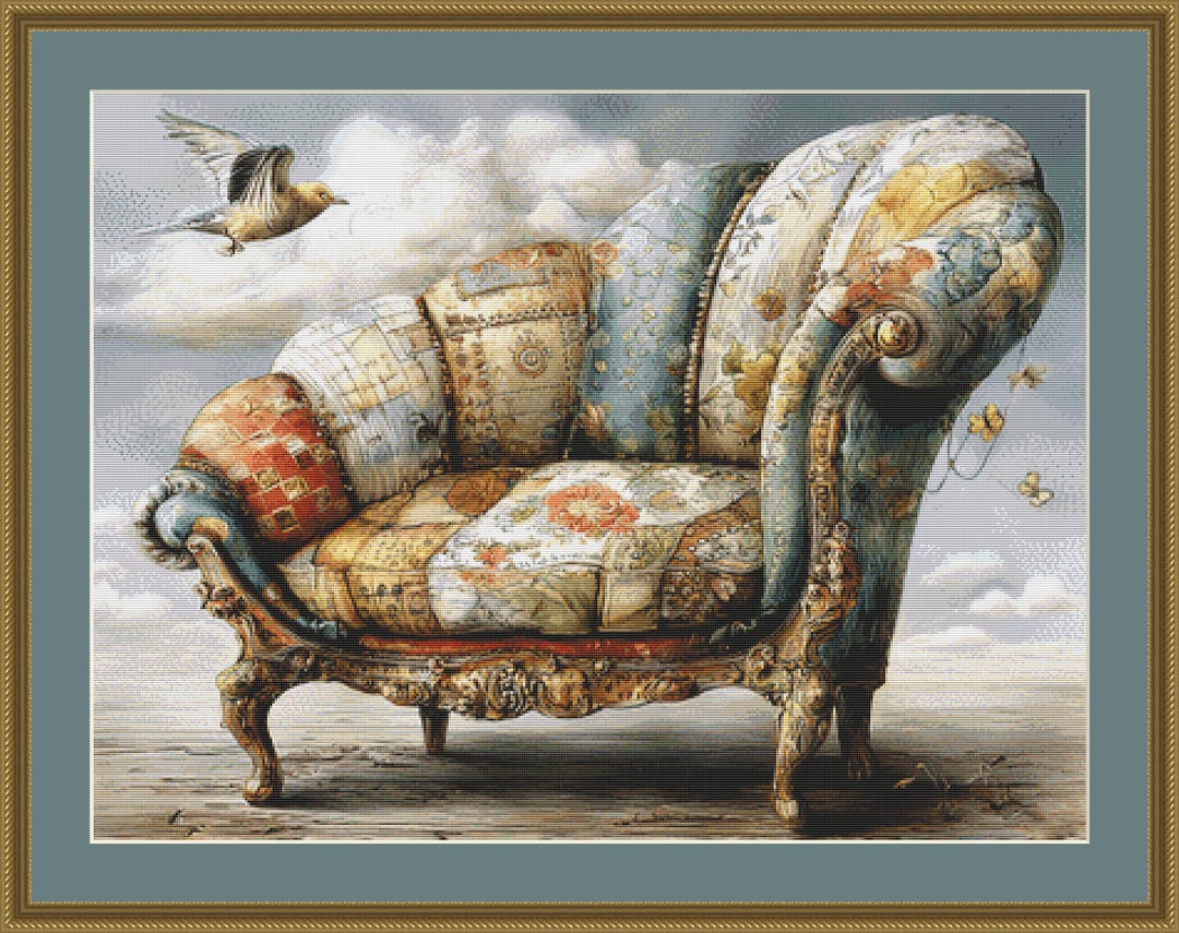 Chair Counted Cross Stitch Pattern by Bryna T Art & Design (digital ...