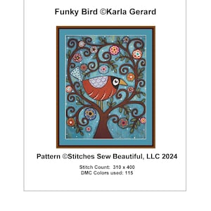 Funky Bird Cross Stitch Pattern by Karla Gerard (digital Format) - Etsy