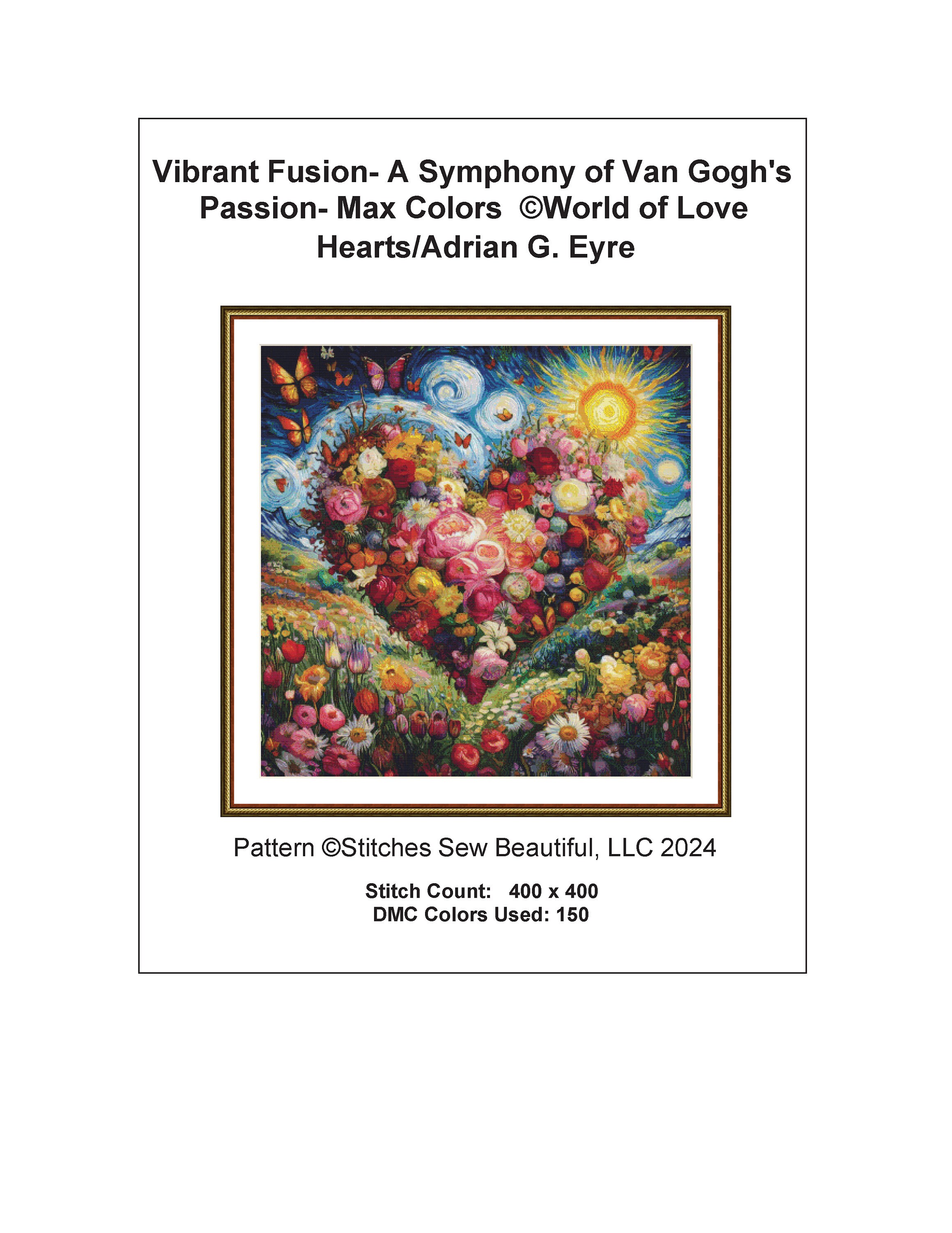 Vibrant Fusion- A Symphony of Van Gogh's Passion (max Colors) Cross ...