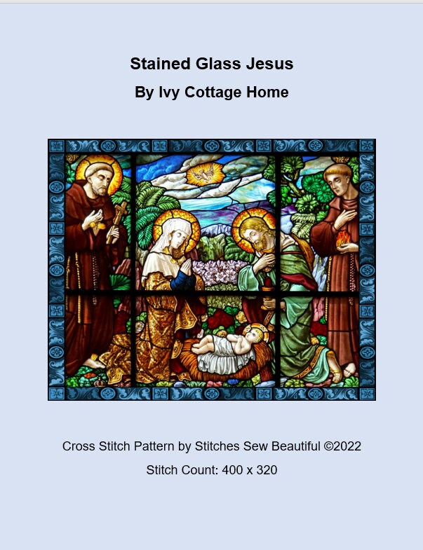 Stained Glass Jesus Cross Stitch Pattern by Ivycottagehome digital ...