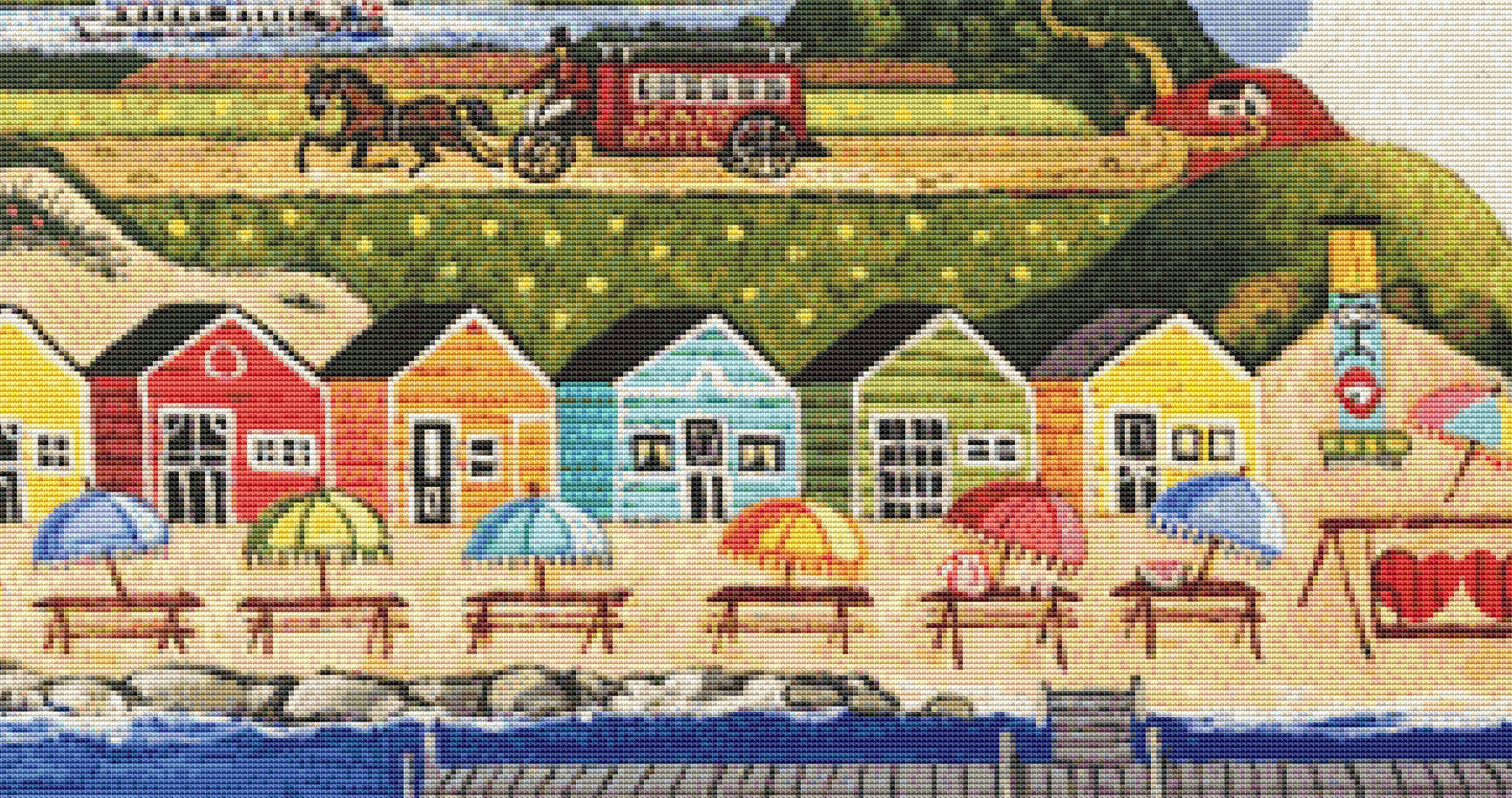 Summer Cottages Cross Stitch Pattern by Patrick Gauthier (digital ...