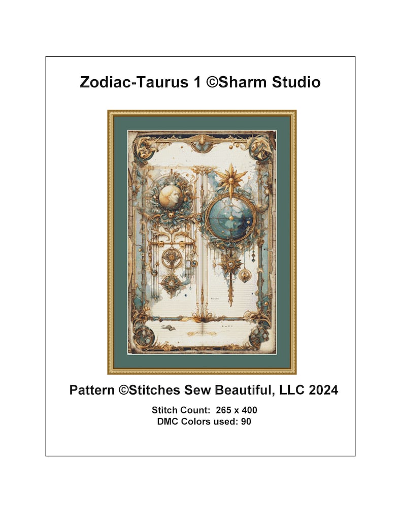 Zodiac- Taurus 1 Cross Stitch Pattern by Sharm Studio (digital Format ...