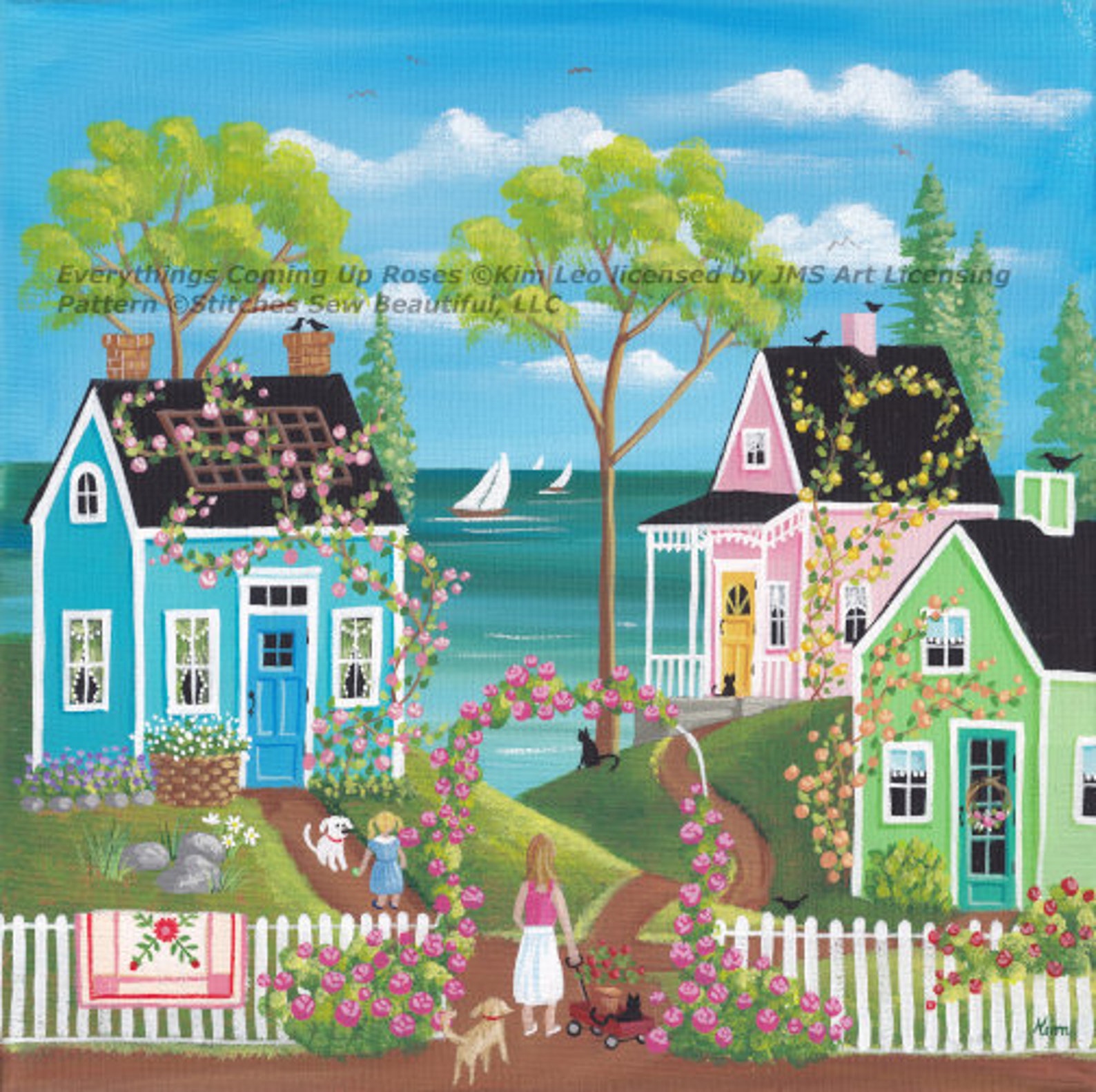 Everythings Coming up Roses max Colors Cross Stitch Pattern by Kim Leo ...