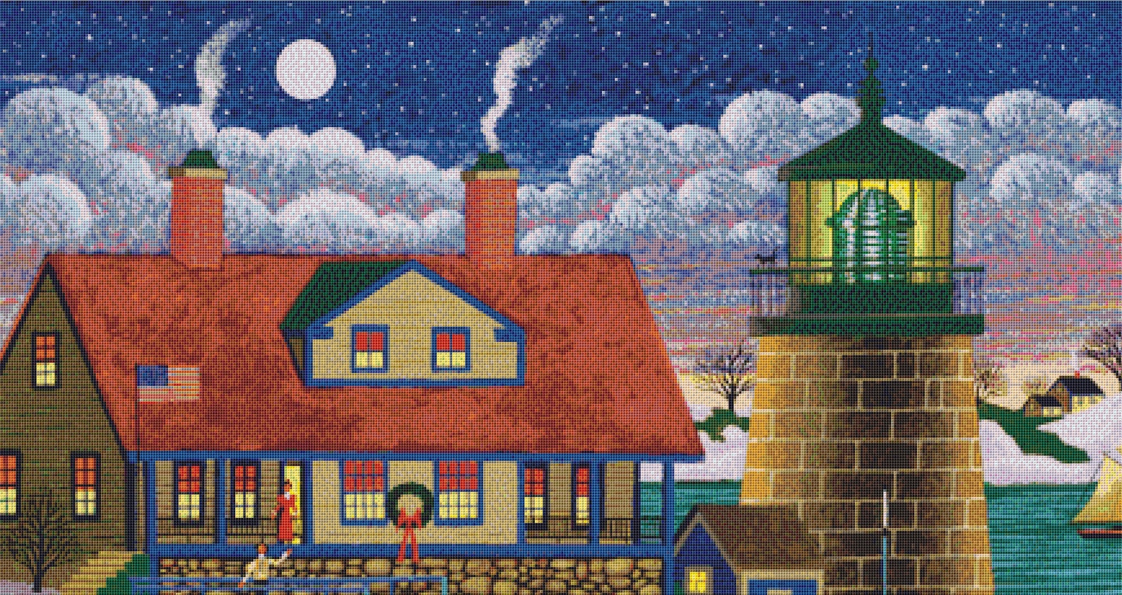 Grandma and Grandpa at Christmas Cross Stitch Pattern by - Etsy