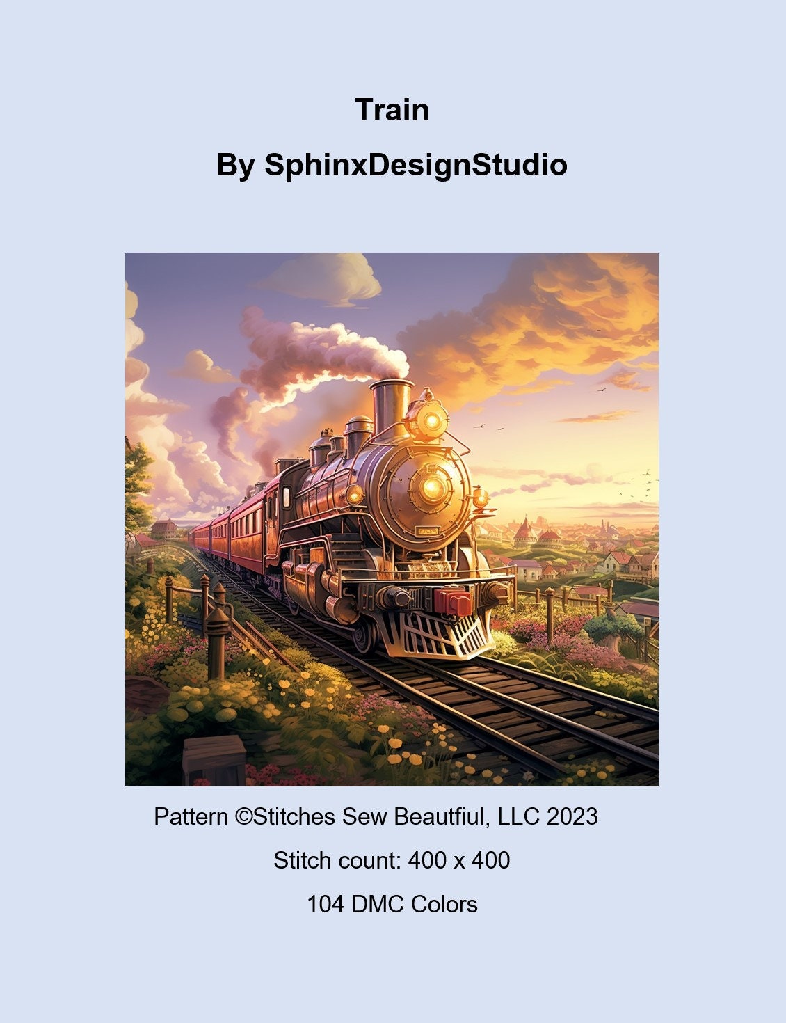 Train Full Coverage Cross Stitch Pattern by Sphinxdesignstudio digital ...