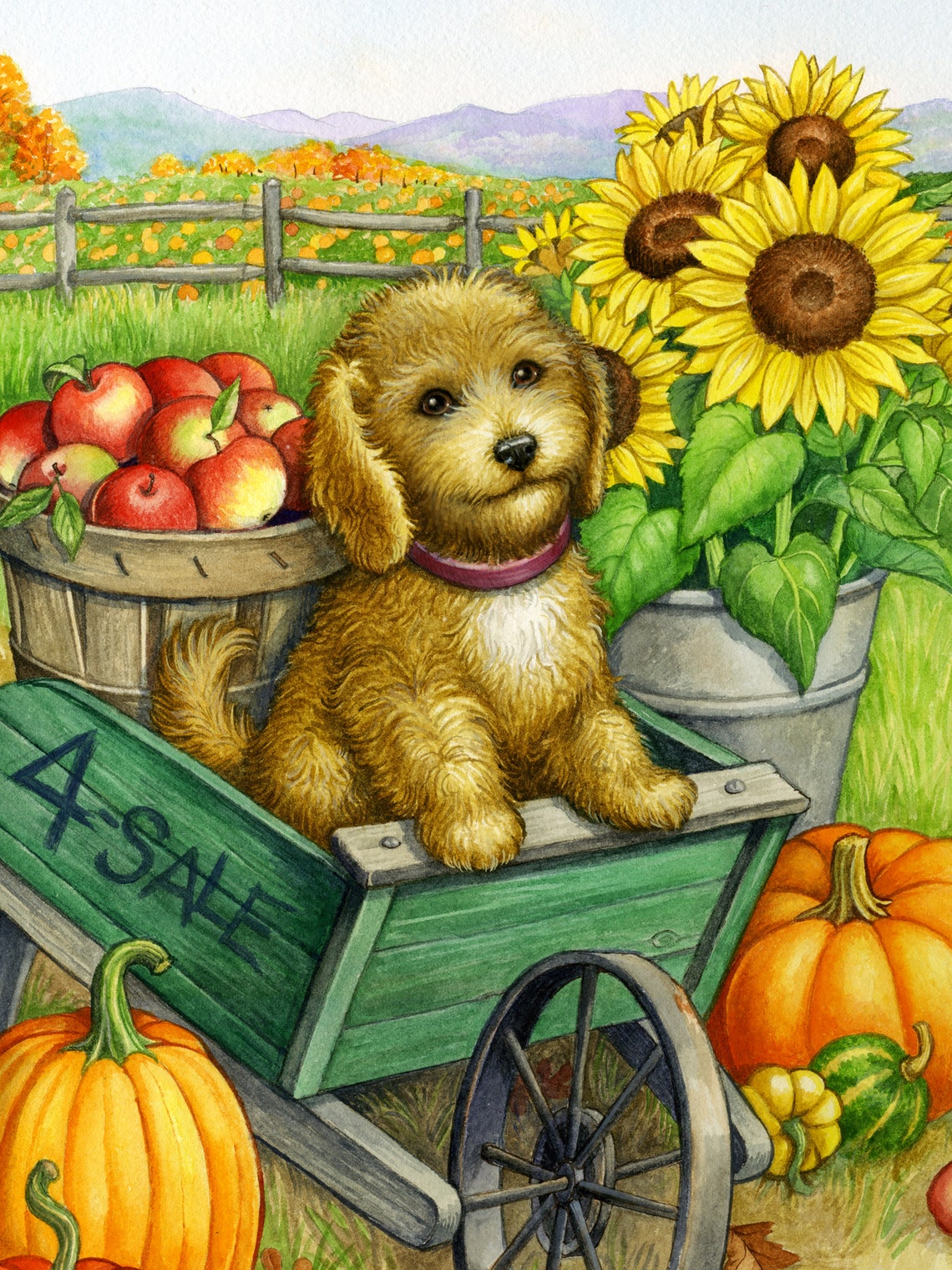 Fall Cockapoo Cross Stitch Pattern by Rose Mary Berlin/ansada Art ...