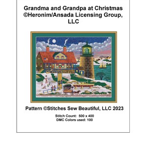 Grandma and Grandpa at Christmas Cross Stitch Pattern by Heronim/ansada ...