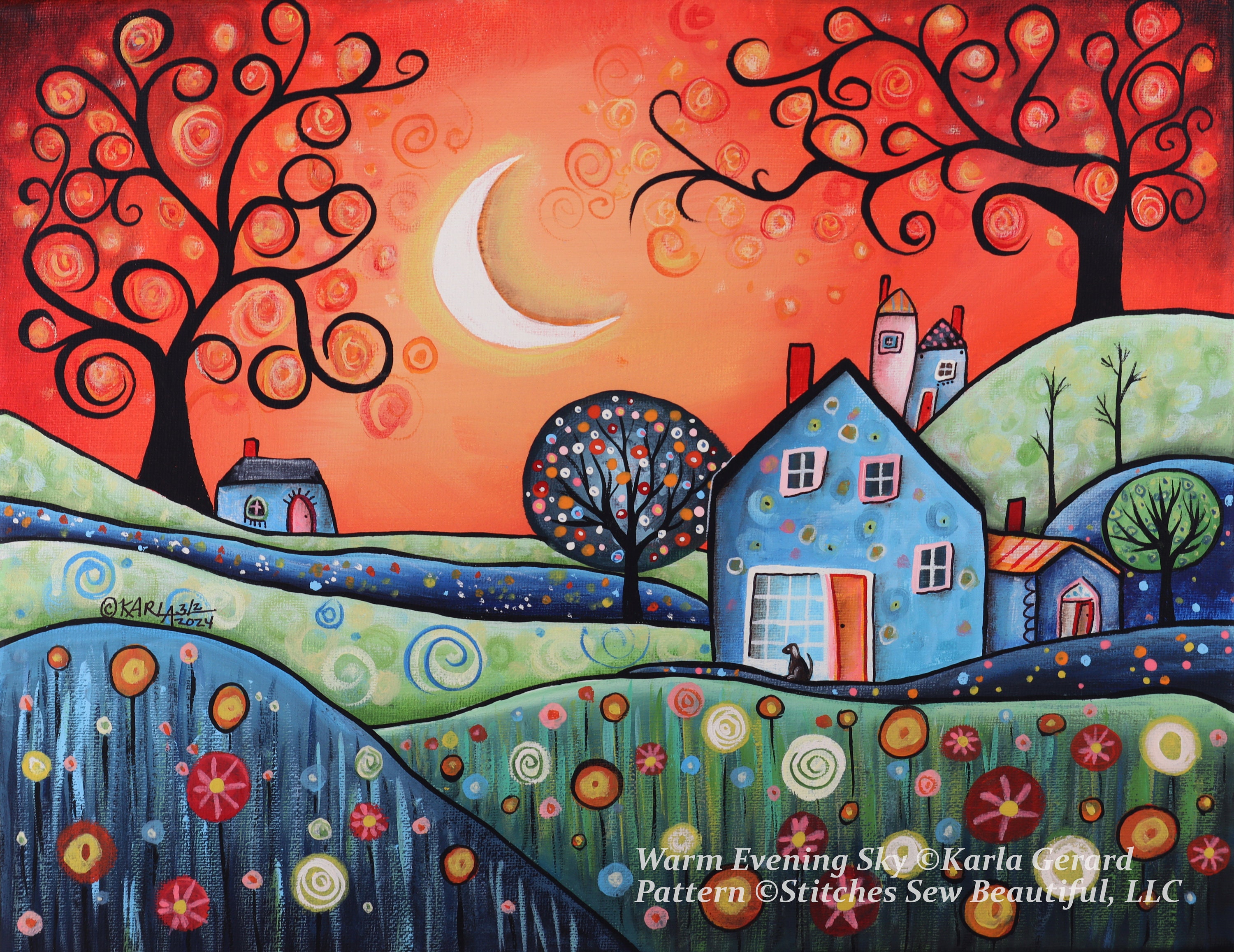 Warm Evening Sky Cross Stitch Pattern by Karla Gerard digital Format - Etsy