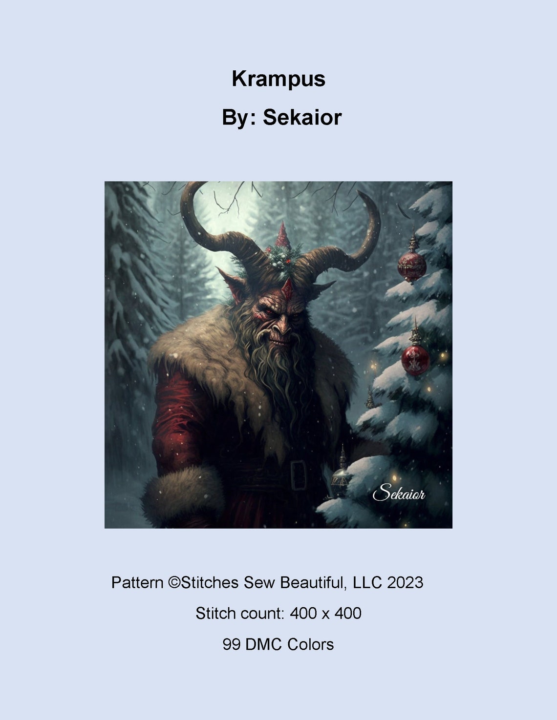 Krampus Cross Stitch Pattern by Sekaior - Etsy