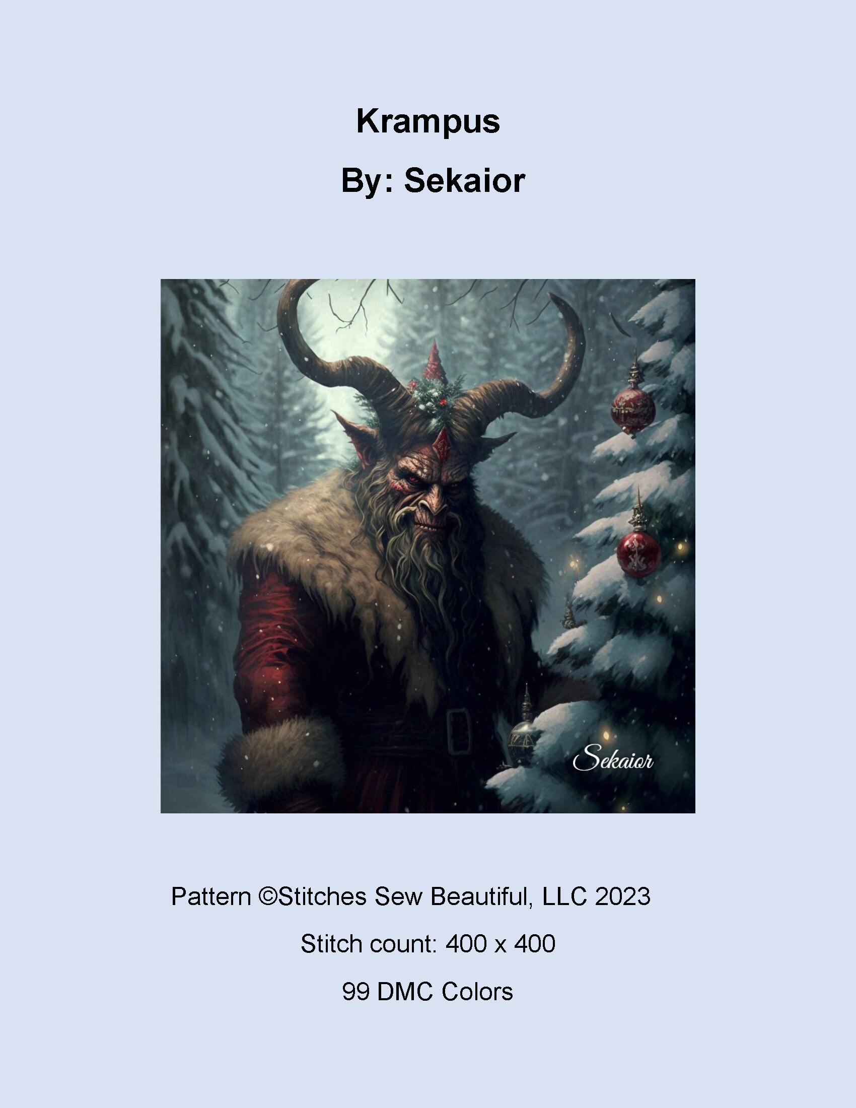 Krampus Cross Stitch Pattern by Sekaior - Etsy