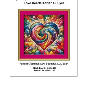 Spiral Spectrum Heart (small) Cross Stitch Pattern by World of Love ...